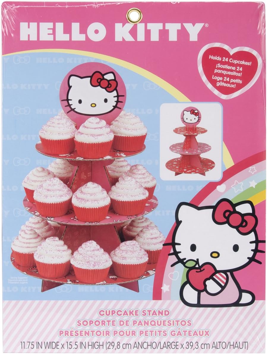 Amazon.com | Wilton Hello Kitty Paper Cupcake Stand, Holds 24 Cupcakes ...