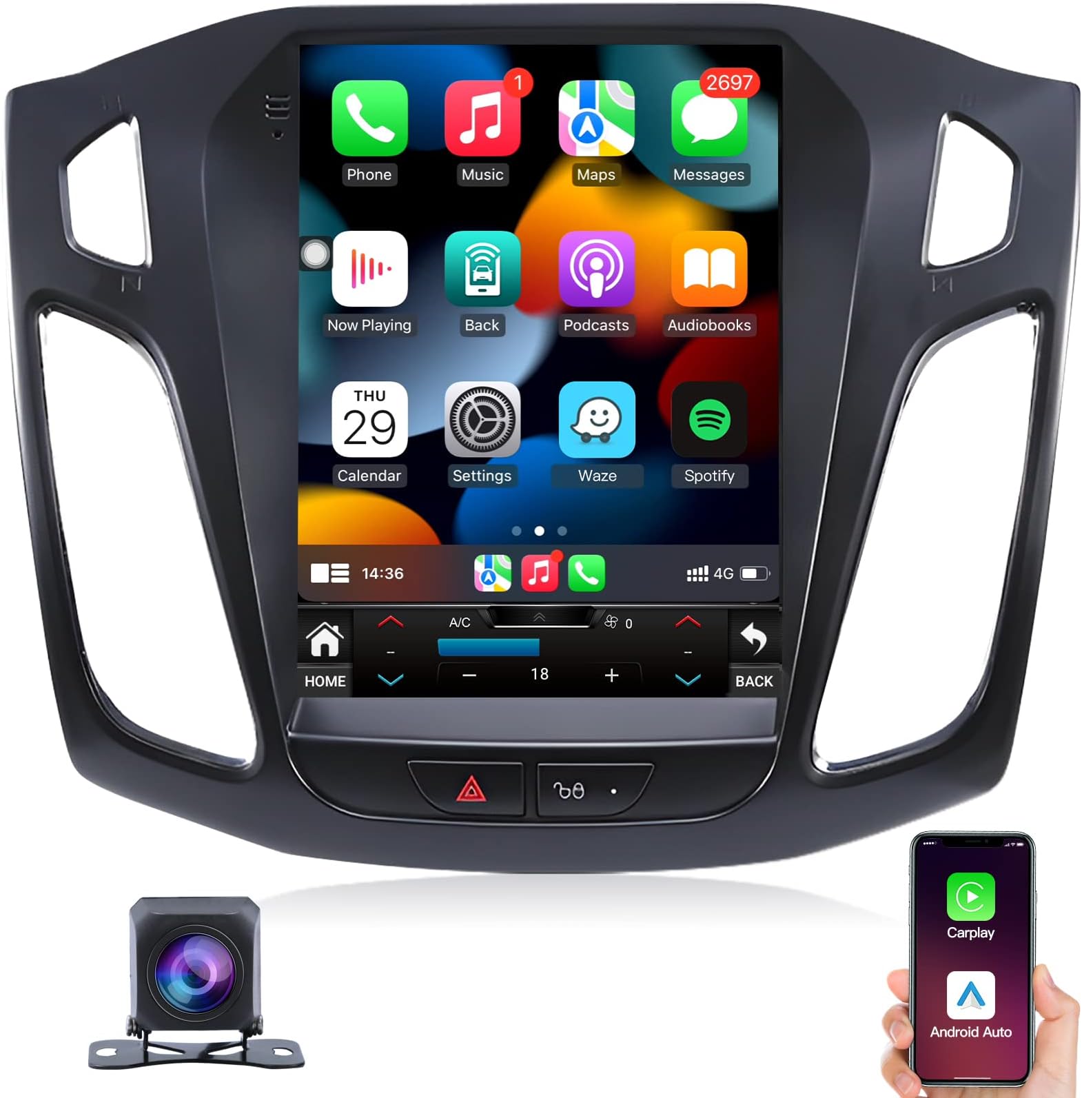 Amazon.com: Ford Focus Car Stereo Radio 2012-2018 with Carplay/Android ...