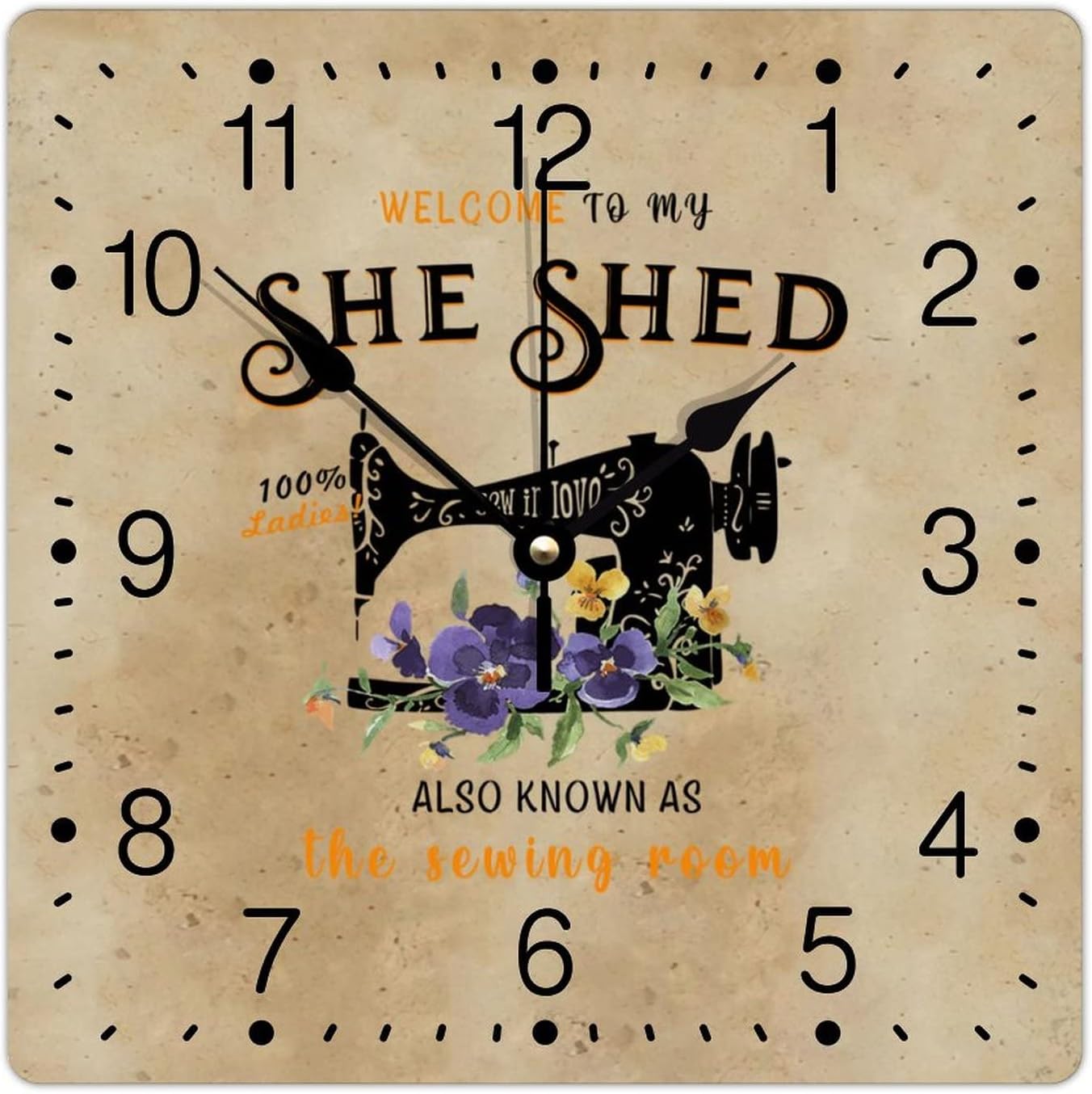 Amazon.com: Zyadsinoudor PVC Wall Clock Welcome to My She Shed ...