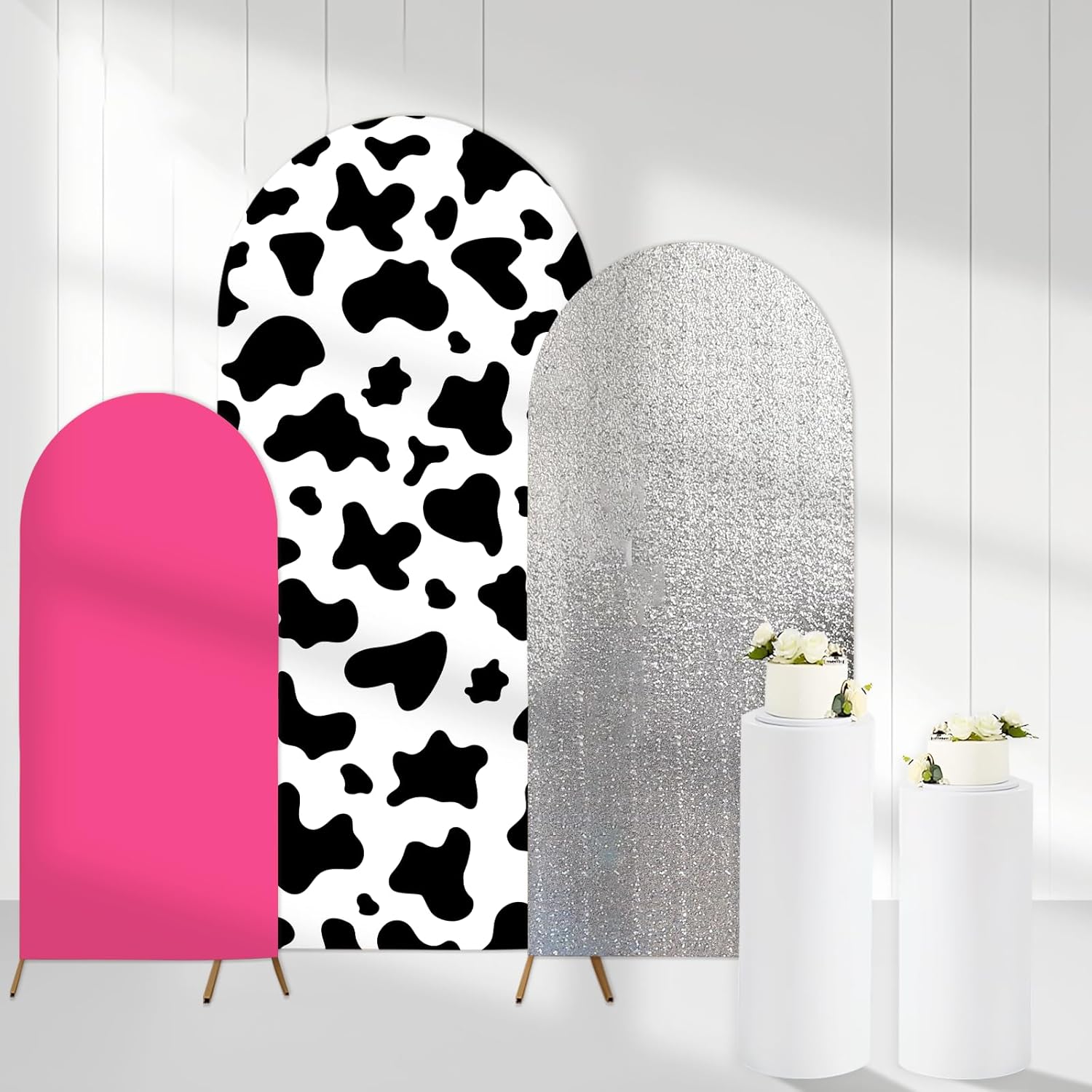 Amazon.com : Cheerupp Disco Cow Theme Arch Backdrop Covers Set of 3 ...