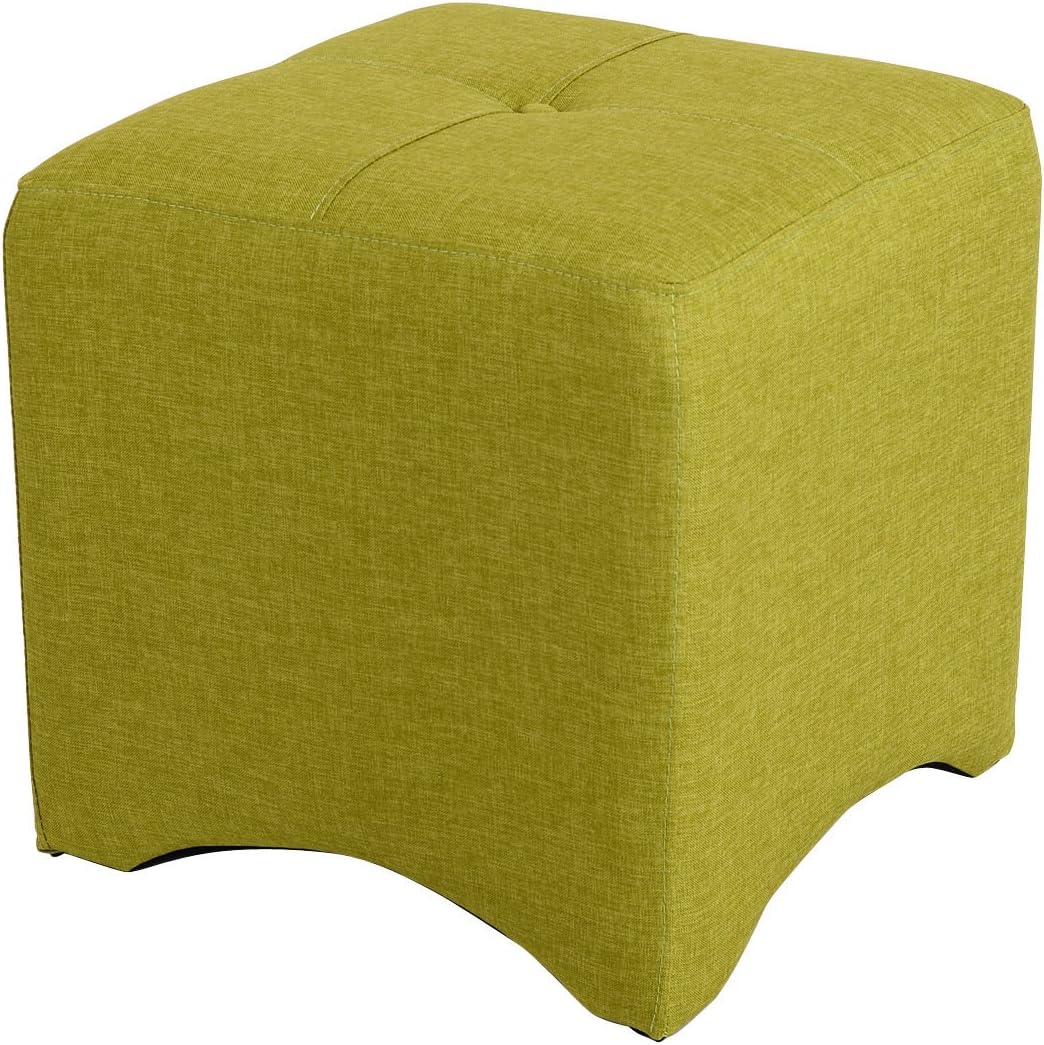 Amazon.com: Cube Ottoman Foot Stool Square Foot Rest Seating Wood Frame ...