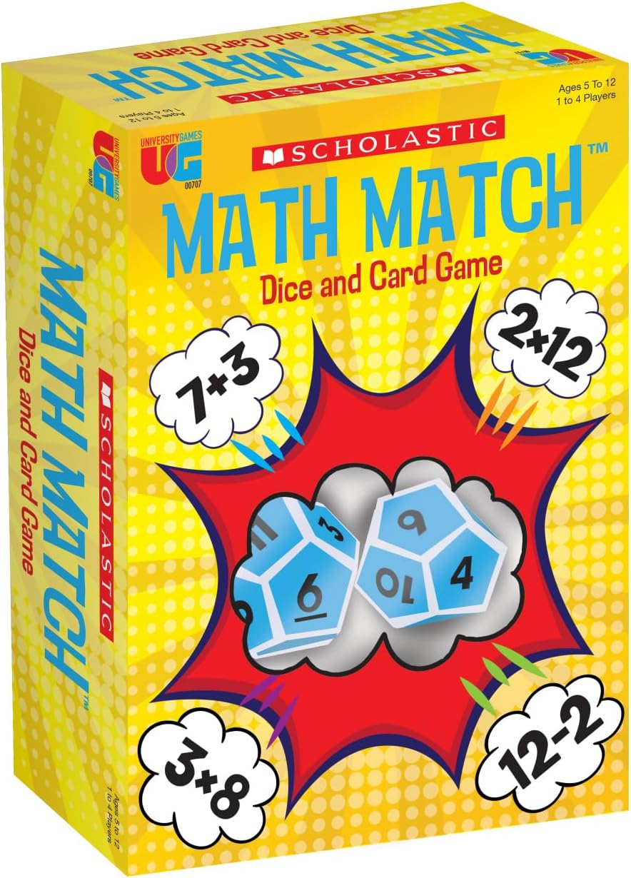 University Games Scholastic, Math Match dados y juego de cartas, la ...