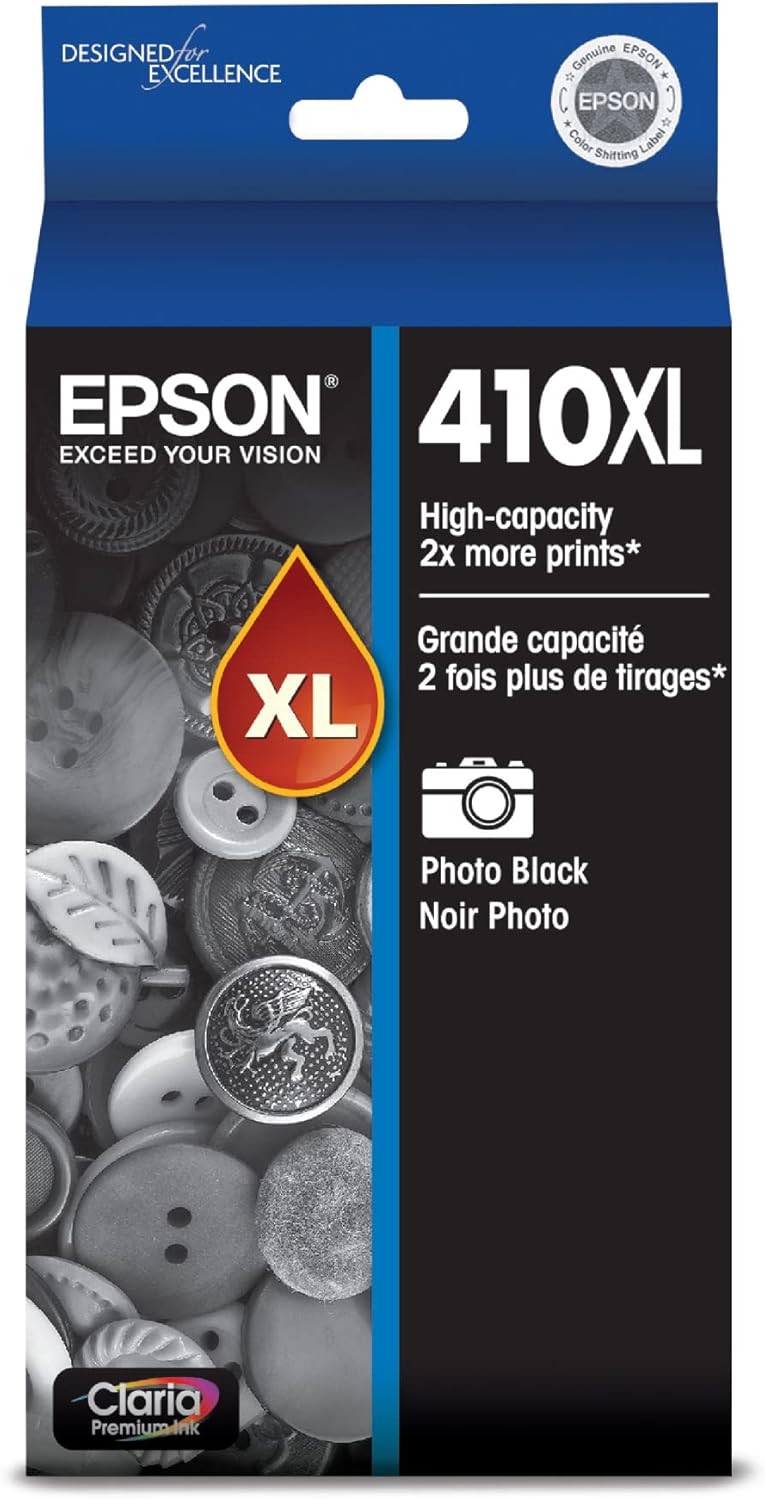 Epson 410XL Photo Black Ink Cartridge, High Capacity (T410XL120 ...