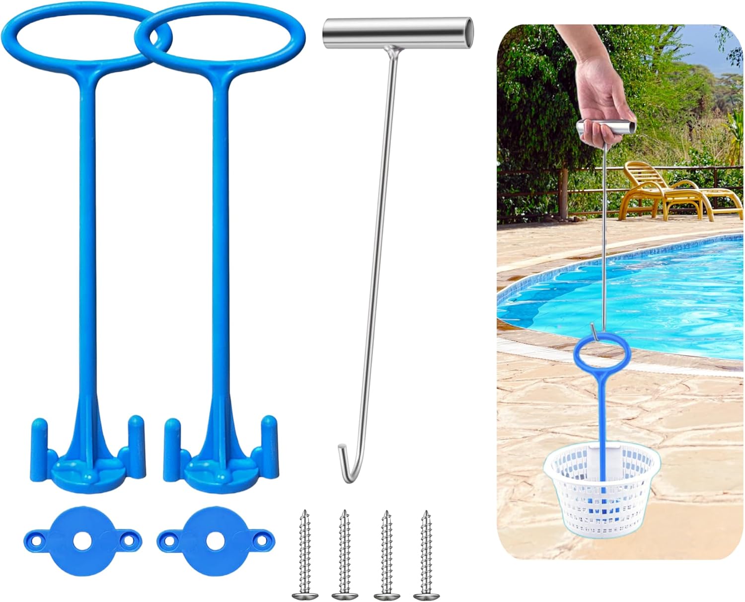 Amazon.com : Starwicoo 2PCS Skimmer Basket Handle & Pool Skimmer Basket ...