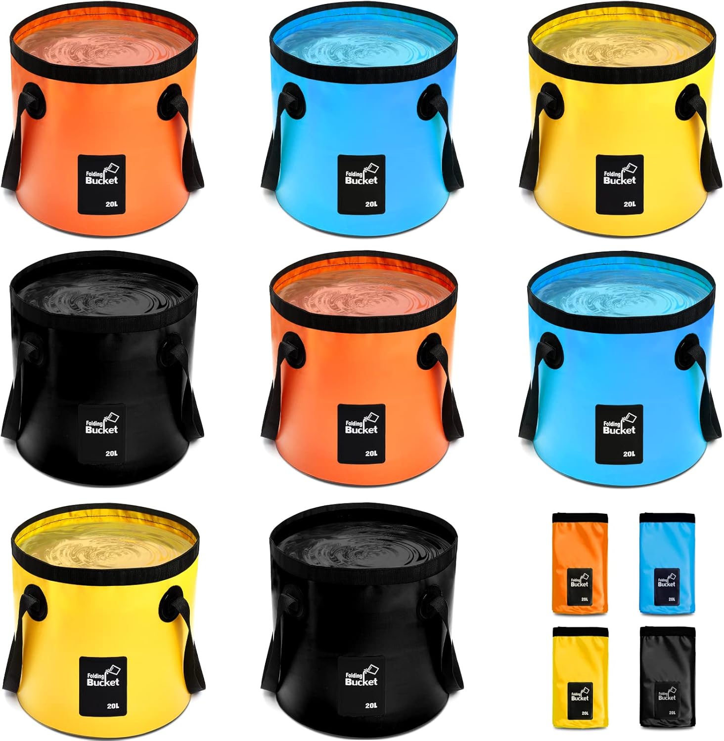 Amazon.com: Tessco 8 Pcs Collapsible Bucket with Handle Collapsible ...