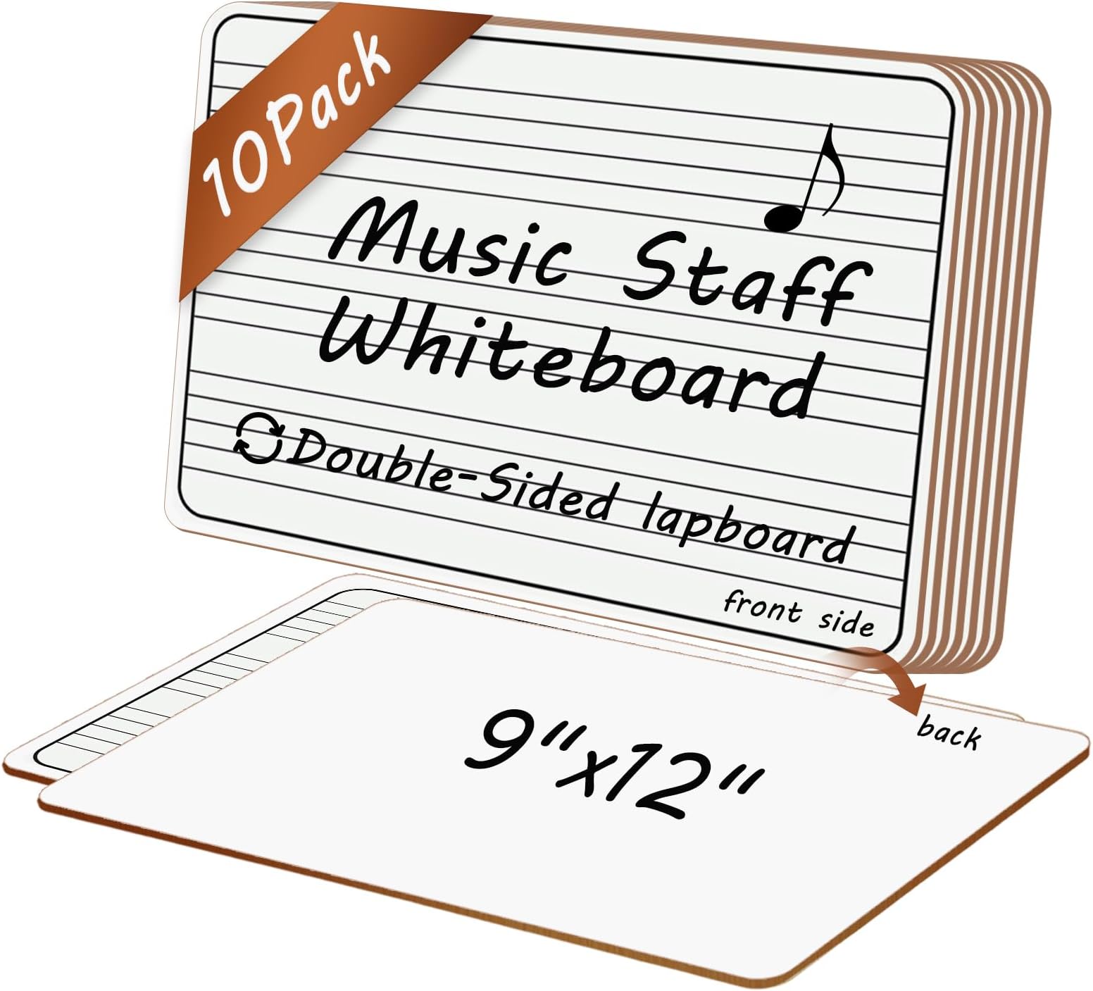 Amazon.com: 10 Pack Double Sided Music Staff Whiteboard -9''x12 ...