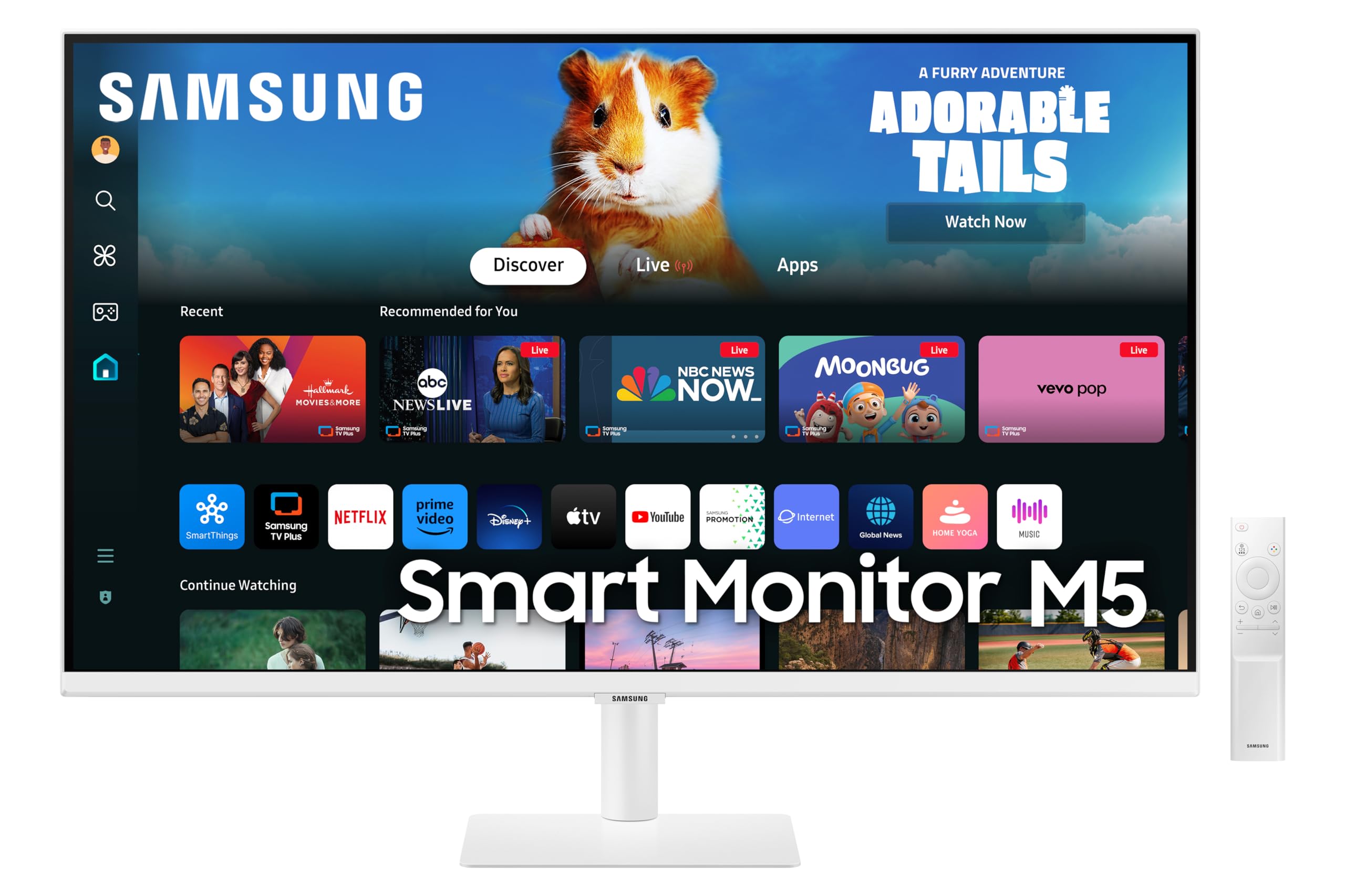 Samsung 27-Inch(68.6cm) M5 FHD Smart Monitor, Mouse & Keyboard Control ...