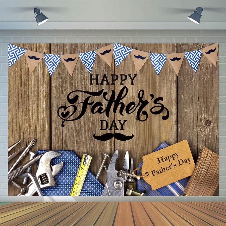 Amazon.com : CYLYH 7x5ft Happy Fathers Day Backdrop Tools and Ties ...