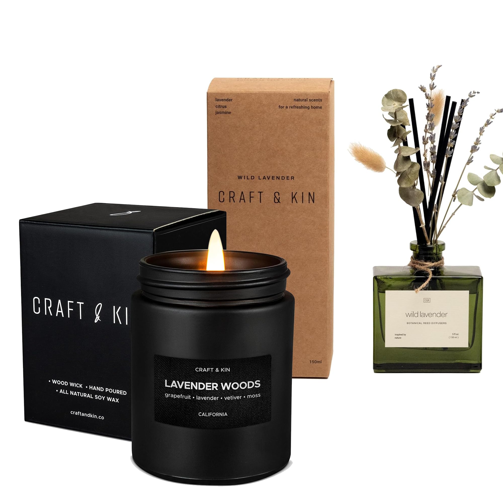 Amazon.com: Craft & Kin Home Fragrance Bundle | Black Lavender & Wood ...