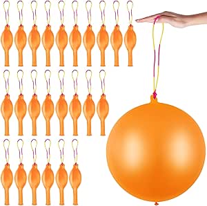 Amazon.com: 24 Pcs Orange Punch Balloons Bounce with Rubber Band Handle ...
