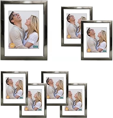 Amazon.com: Stonebriar Decorative Stamped Silver 5 Piece Photo Frame ...