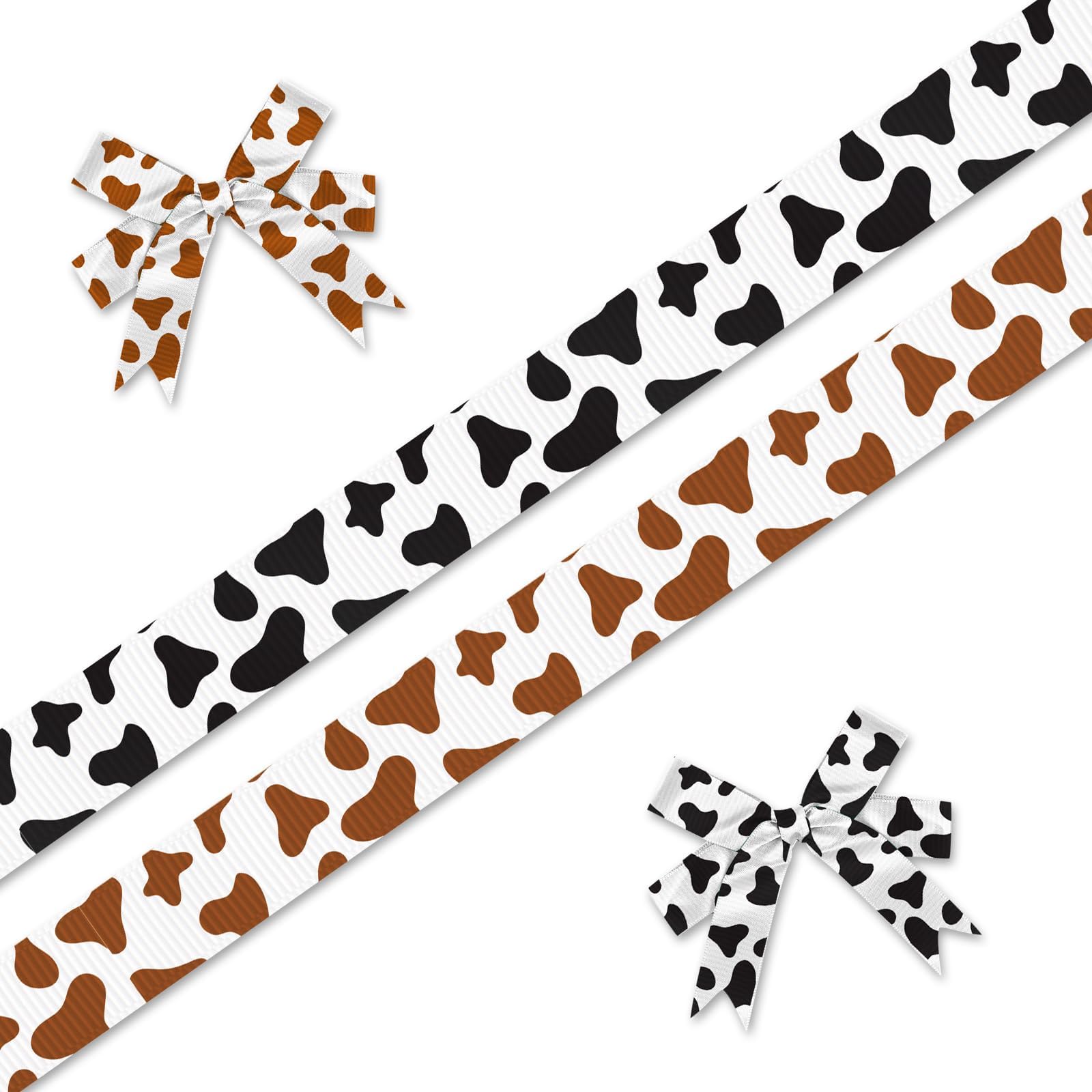 Amazon.com: Whaline 2 Rolls Cow Print Ribbon 10 Yards 0.4 Inch Pink and ...