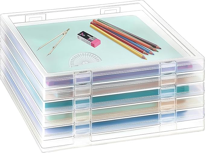 6PCS Paper Storage Case 12" x 12" Scrapbook Paper Organizer Boxes ...