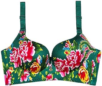 Amazon.com: Fashion Women's Chinese Style Northeast Big Flowers Bra ...