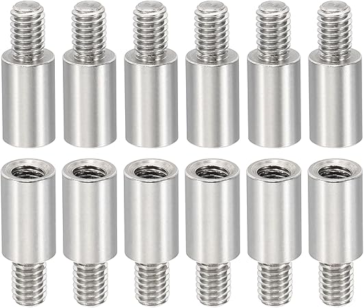 PATIKIL 12pcs M4 Standoffs, M4 10+6mm Spacer Standoffs Steel Threaded ...