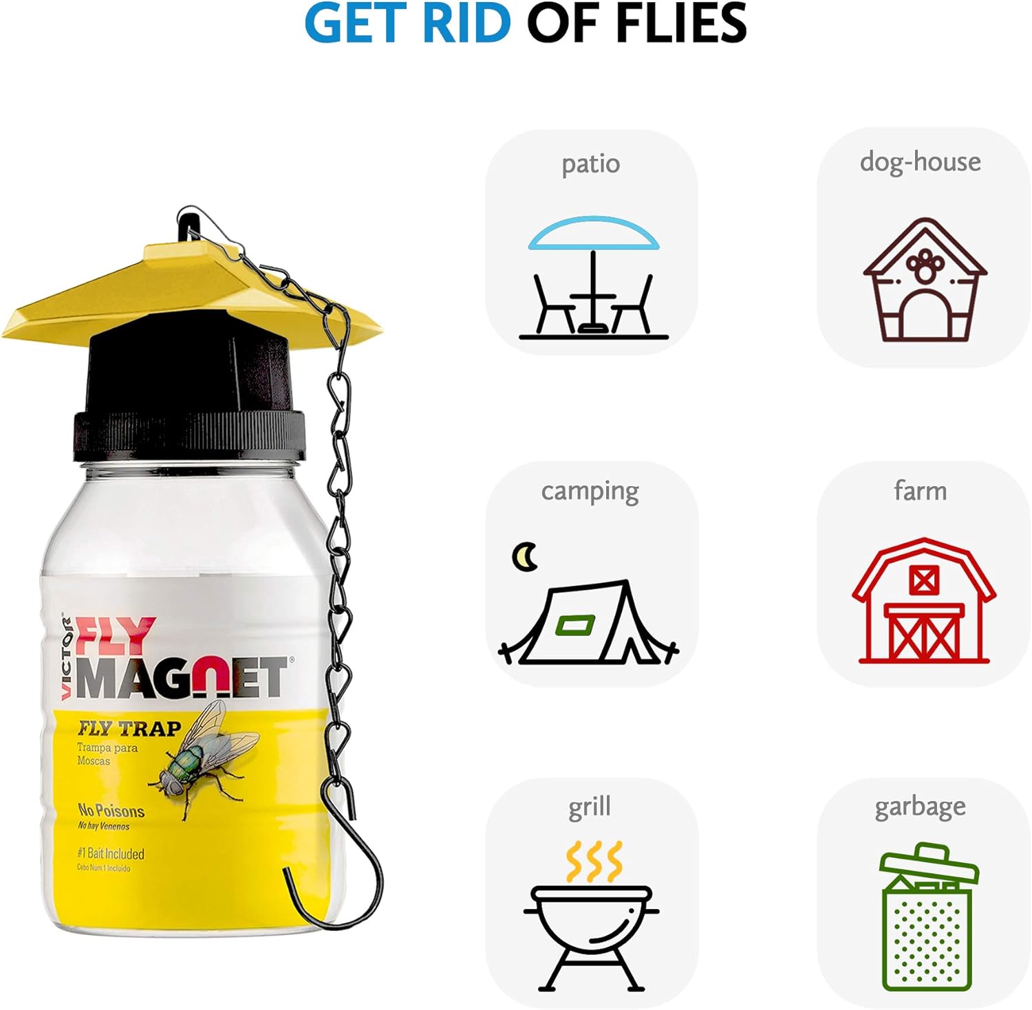 Buy Victor M380 Set of 2 Reusable Outdoor Fly Traps 32 oz - Fly Magnet ...