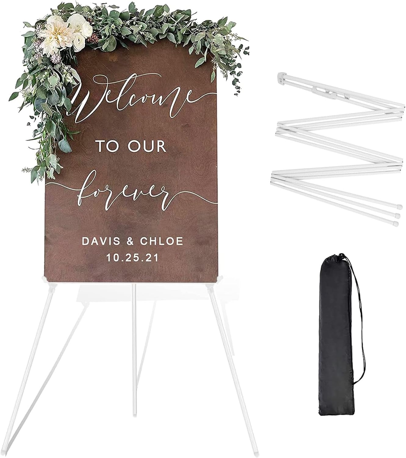 Easel Stand for Display Wedding Sign & Poster, 63'' Foldable Artist ...