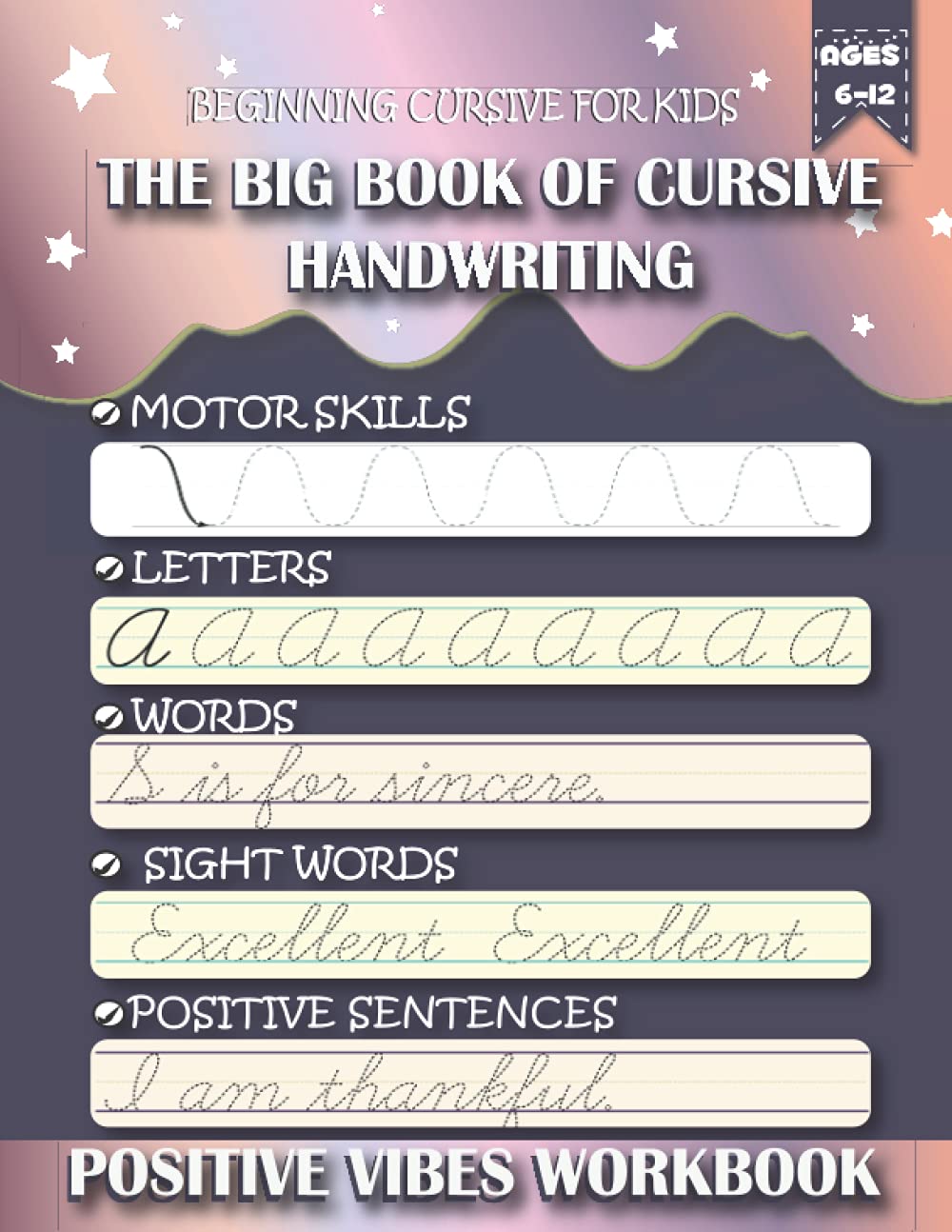 Buy The Positive Vibes Cursive Handwriting Practice Workbook: Cursive ...