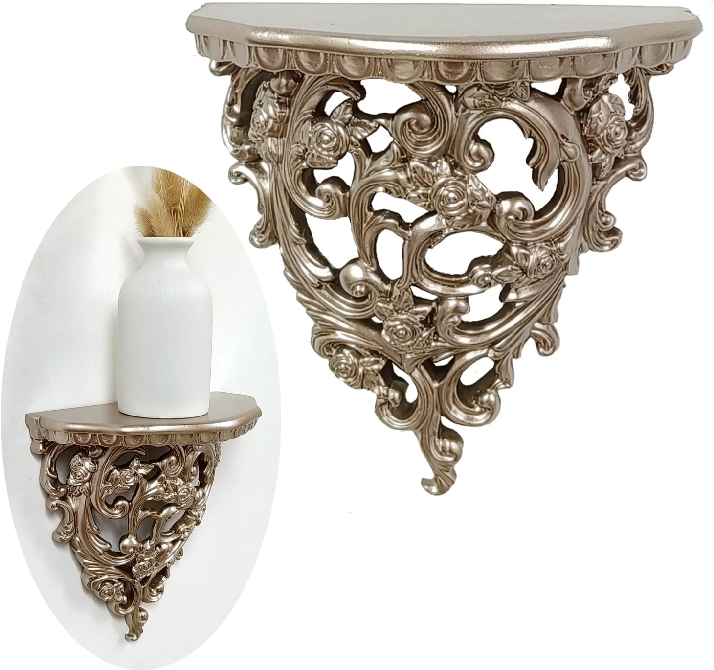 Amazon.com: Z metnal Small Victorian Decorative Floating Shelves, Wall ...