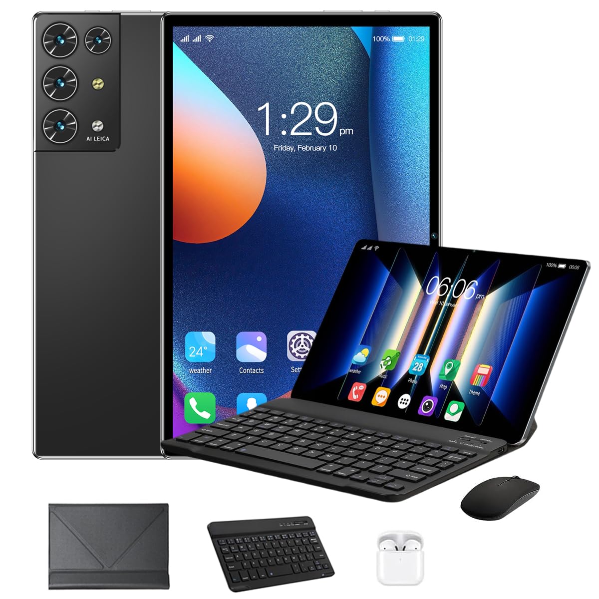 DIVENT-Tablet 3 em 1 com estojo/teclado/mouse/fone de ouvido, 10,1 ...