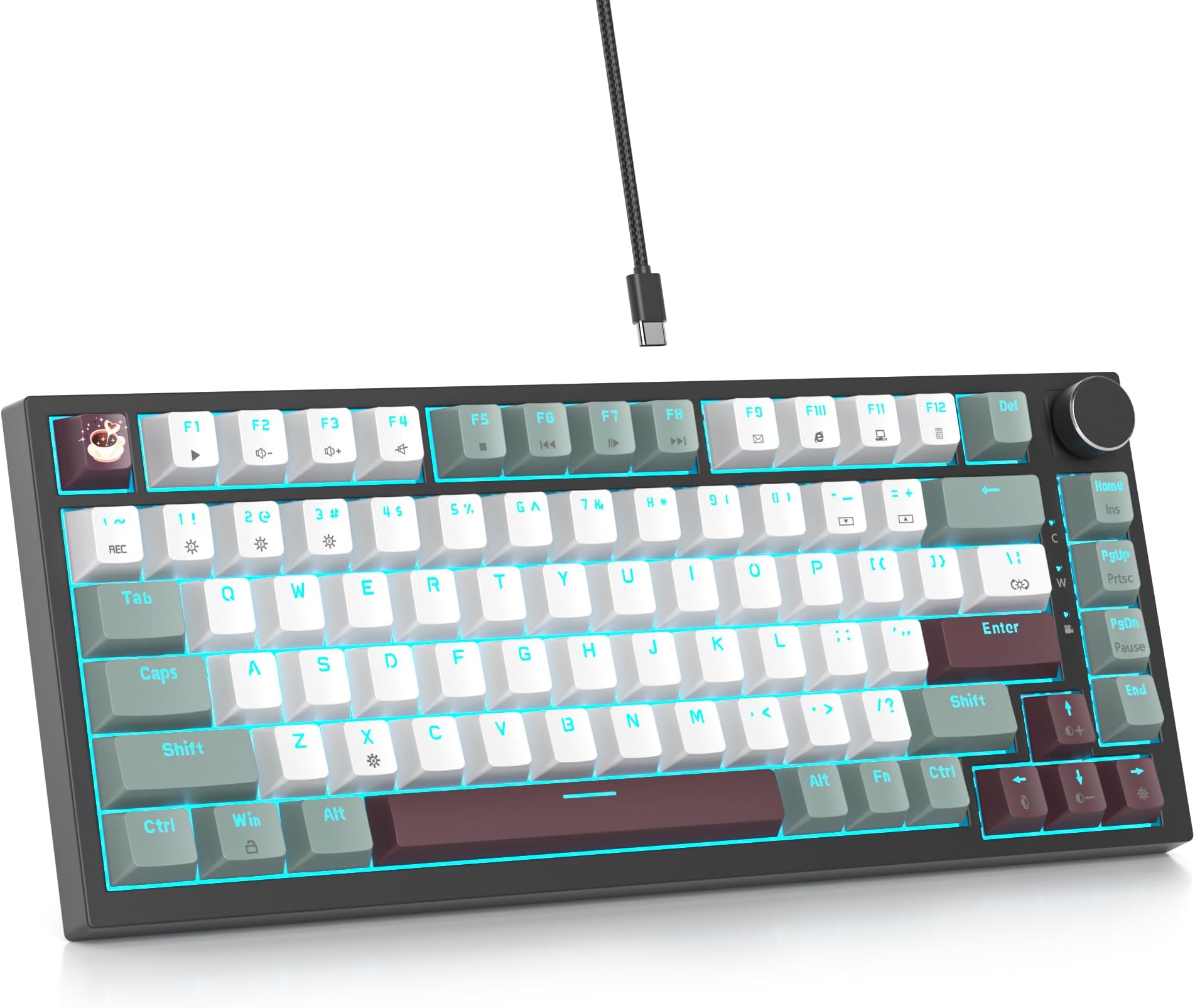 Amazon.com: Fogruaden Wired 75% Percent Mechanical Keyboard Hot ...