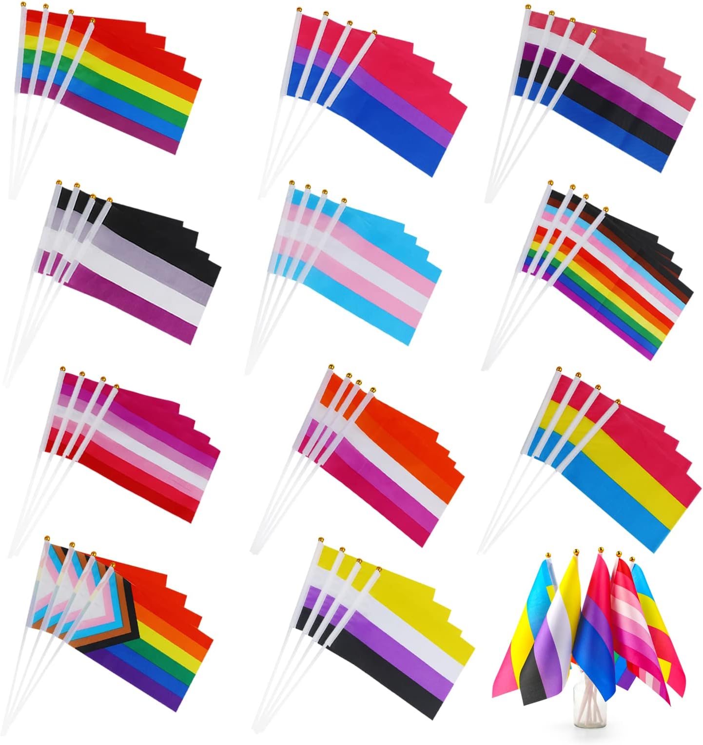 Amazon.com: ZXvZYT Pride Rainbow Flags Banner String Set,Small Mini ...