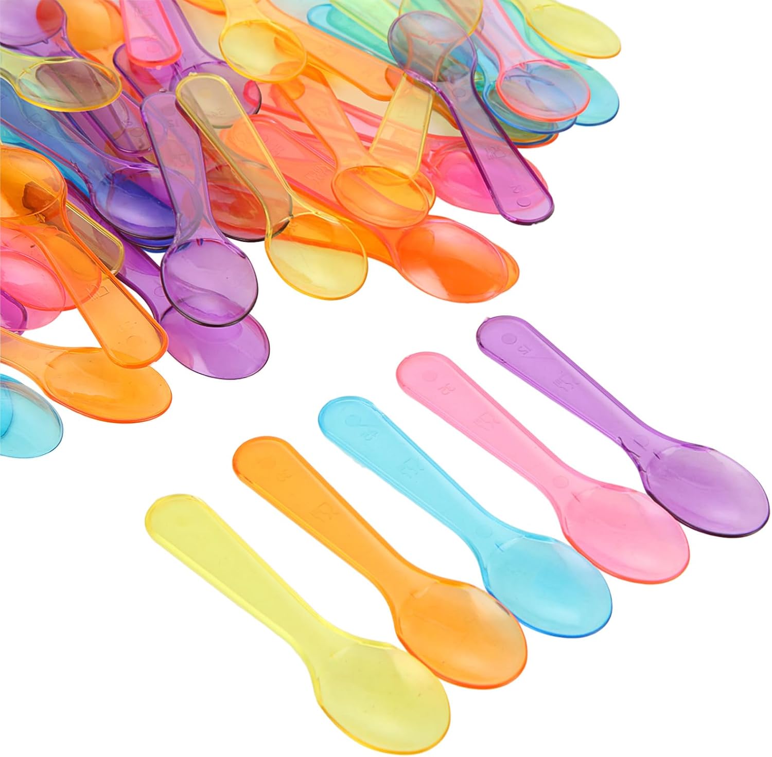 Amazon.com: LOLYSIC 1000PCS 1000 Pack Colored Taster Spoons, 3 Inch ...