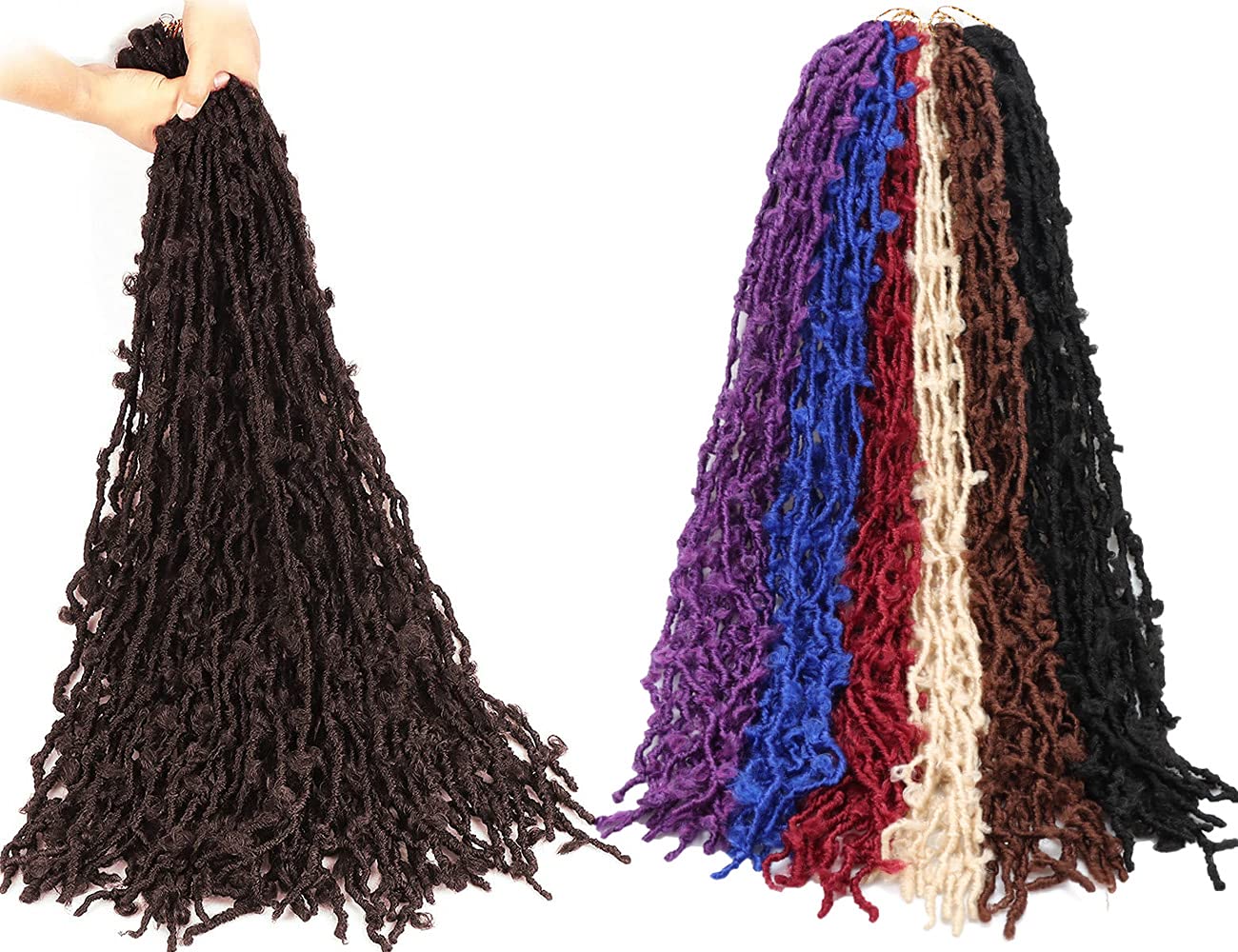 Buy Miss Sula 36 Inch Butterfly Locs Crochet Hair-2 Packs Light brown ...