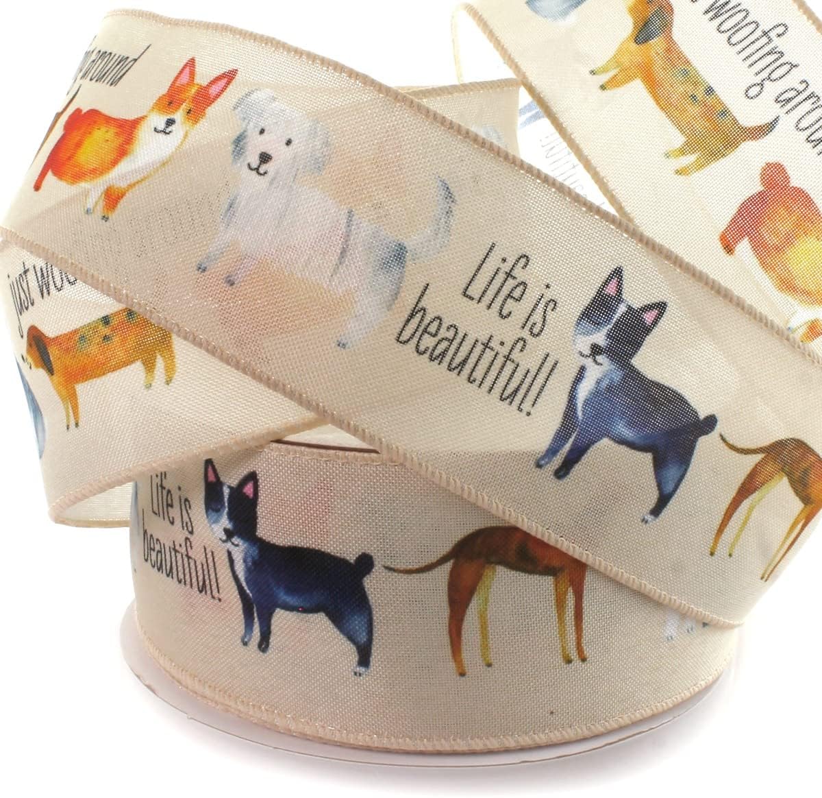 Amazon.com: Ribbon Traditions Dogs Life Wired Ribbon 2 1/2" x 25 Yards