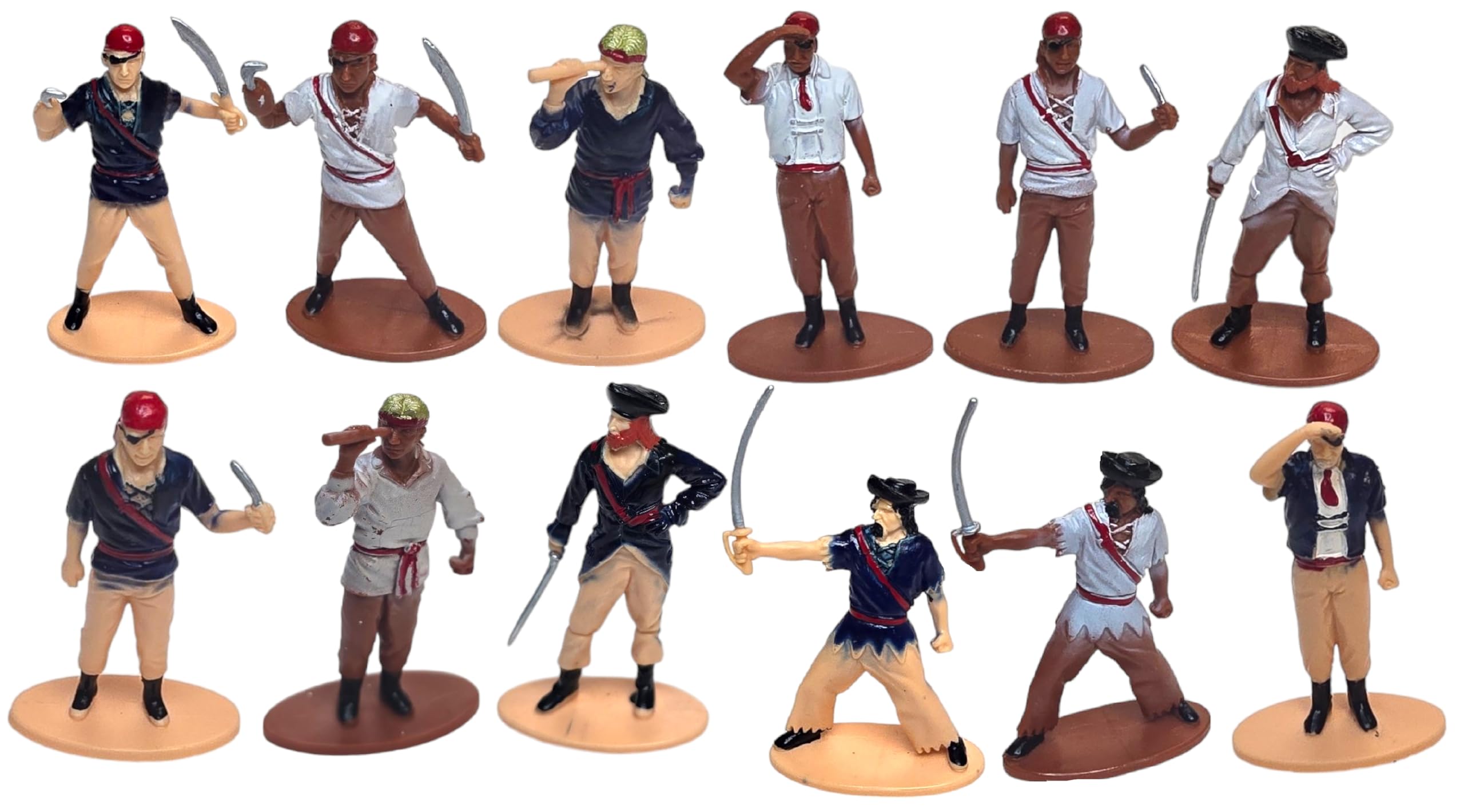 Amazon.com: Zugar Land Pirate Toy Miniature Figures Playset - 12 Pack ...