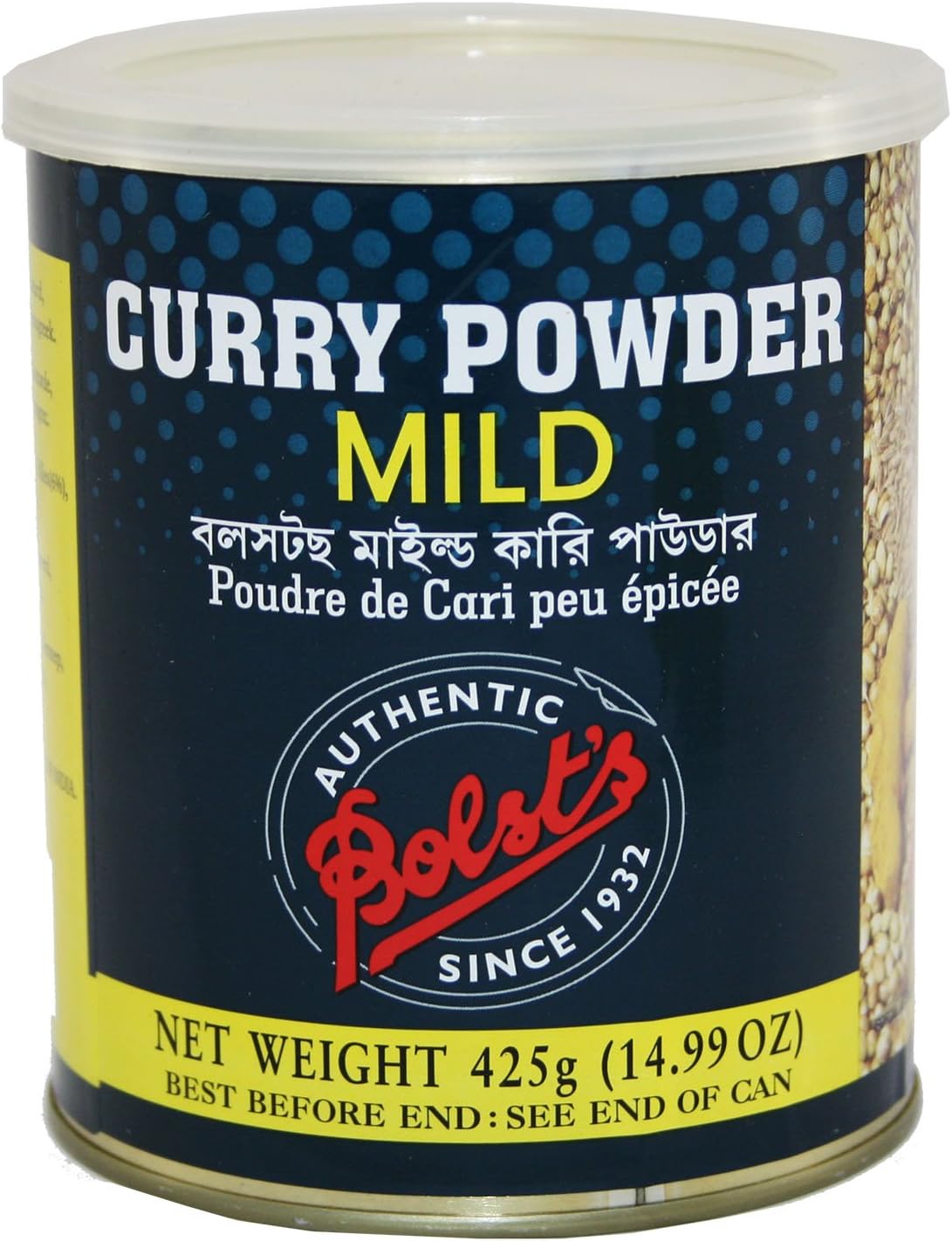 Amazon.com : Bolst's Mild Curry Powder Tin 425g : Grocery & Gourmet Food
