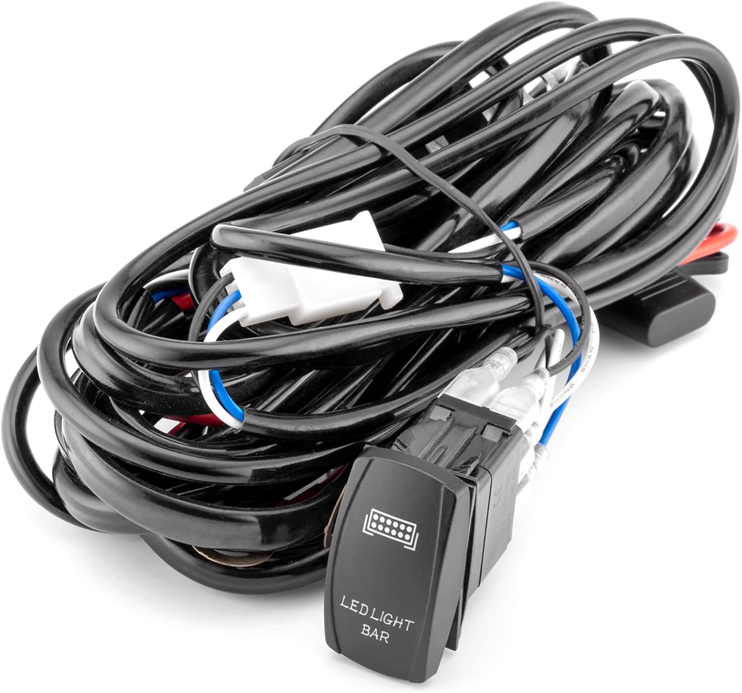 Amazon.com: Universal LED Light Bar Wiring Harness Kit 40A 12V On Off ...