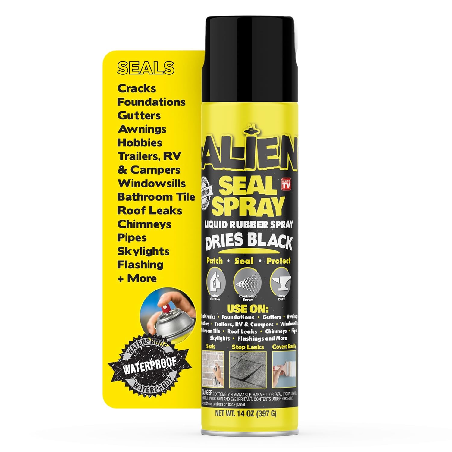 ALIEN TAPE Waterproof Sealant Spray, RV Roof Sealant, Rubber Spray ...