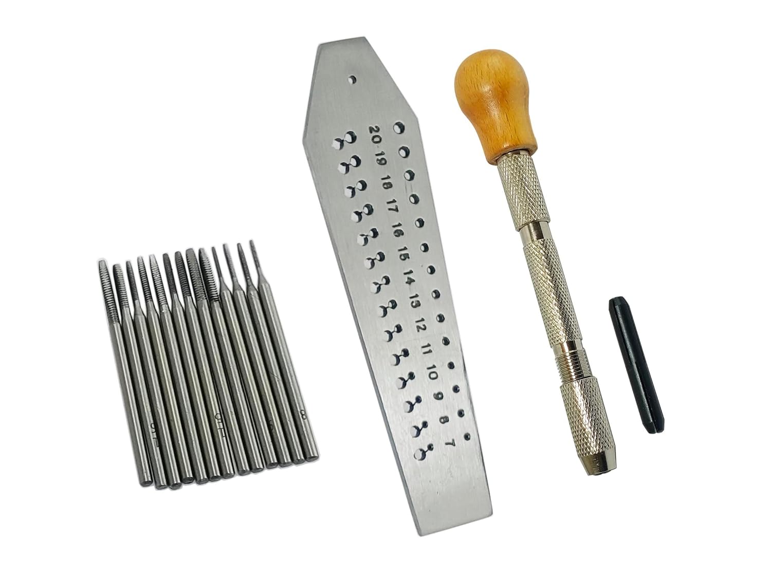 HAMMER MAN Micro Tap & Die Set 14 TAPS Set with Pin vice 0.7-2mm 14 Tap ...