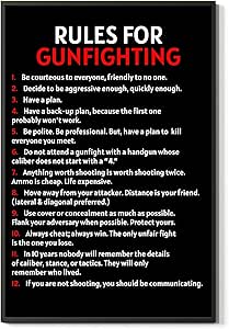 Amazon.com: Rules Poster for Gunfighting Marine Wall Art Modern ...