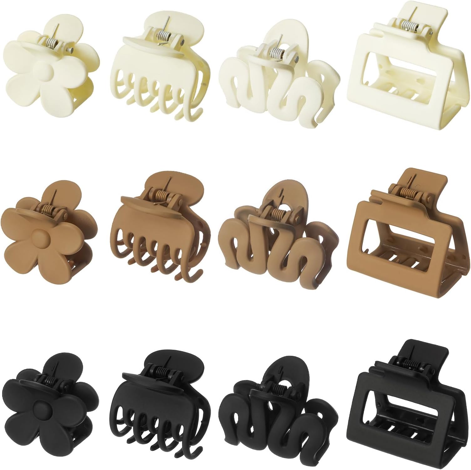 Amazon.com : Matte Medium Hold Claw Hair Clips with Double Row Teeth ...