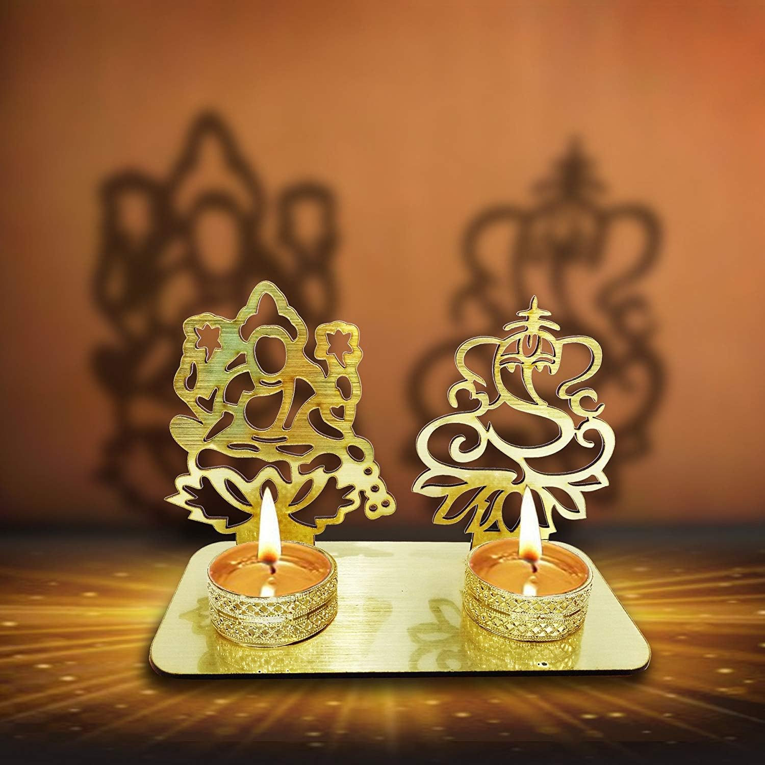 Craftsman Lakshmi Ganesha (Shubh Labh) Diwali Shadow Diya. Deepawali ...