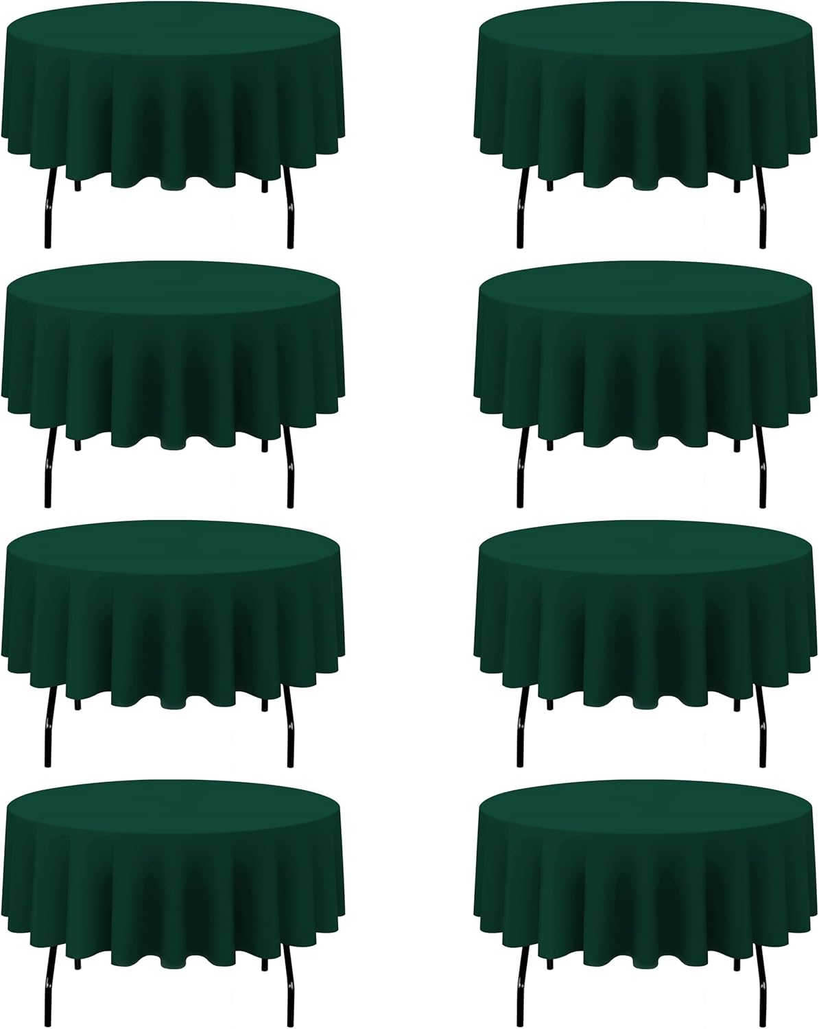 Amazon.com: BRILLMAX 8 Pack Hunter Green Round Tablecloths 90 Inch ...