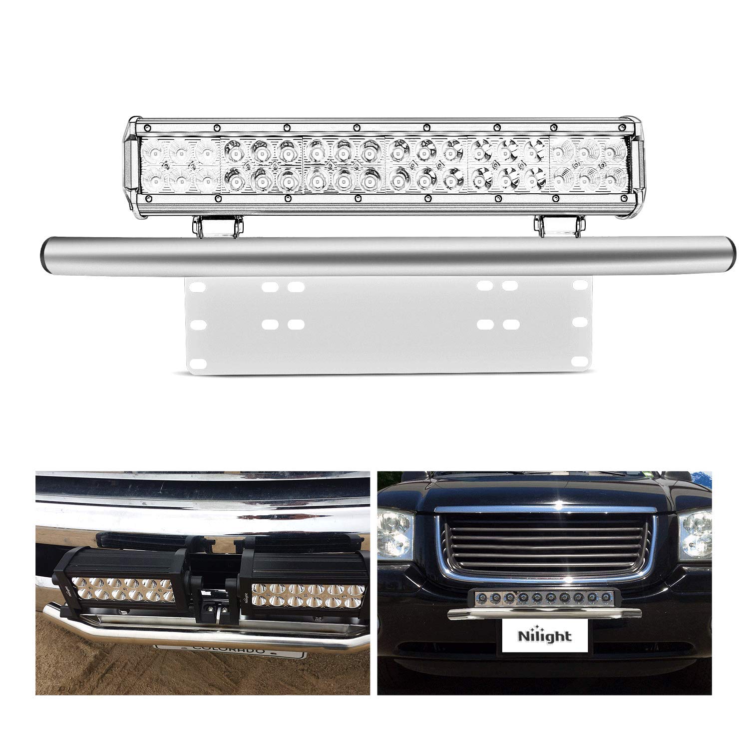 Nilight Led Light Bar Mounting Bracket Front License Plate Frame ...