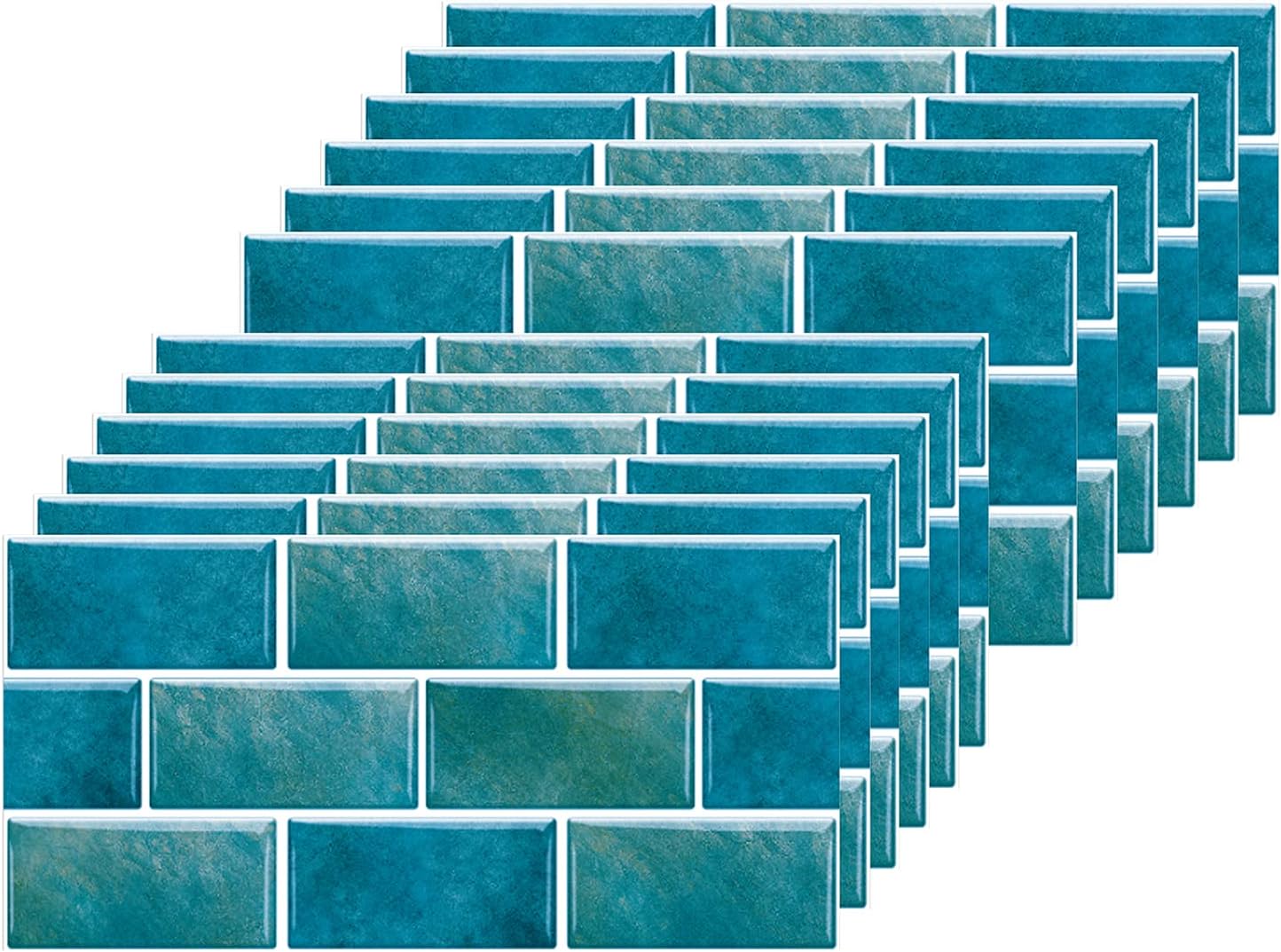 FunStick Kitchen Tile Stickers Dark Blue 3D Peel and Stick Wall Tiles ...