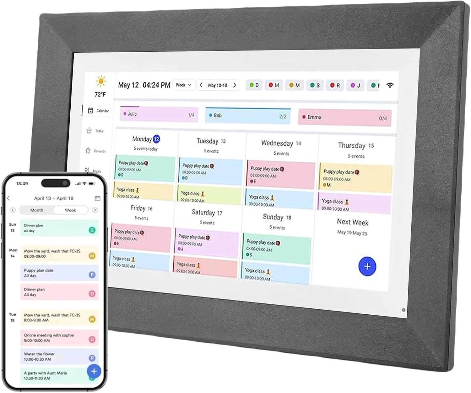 Bewinner 10.1 Inch Wall Planner Digital Calendar & Chore Chart, Smart ...