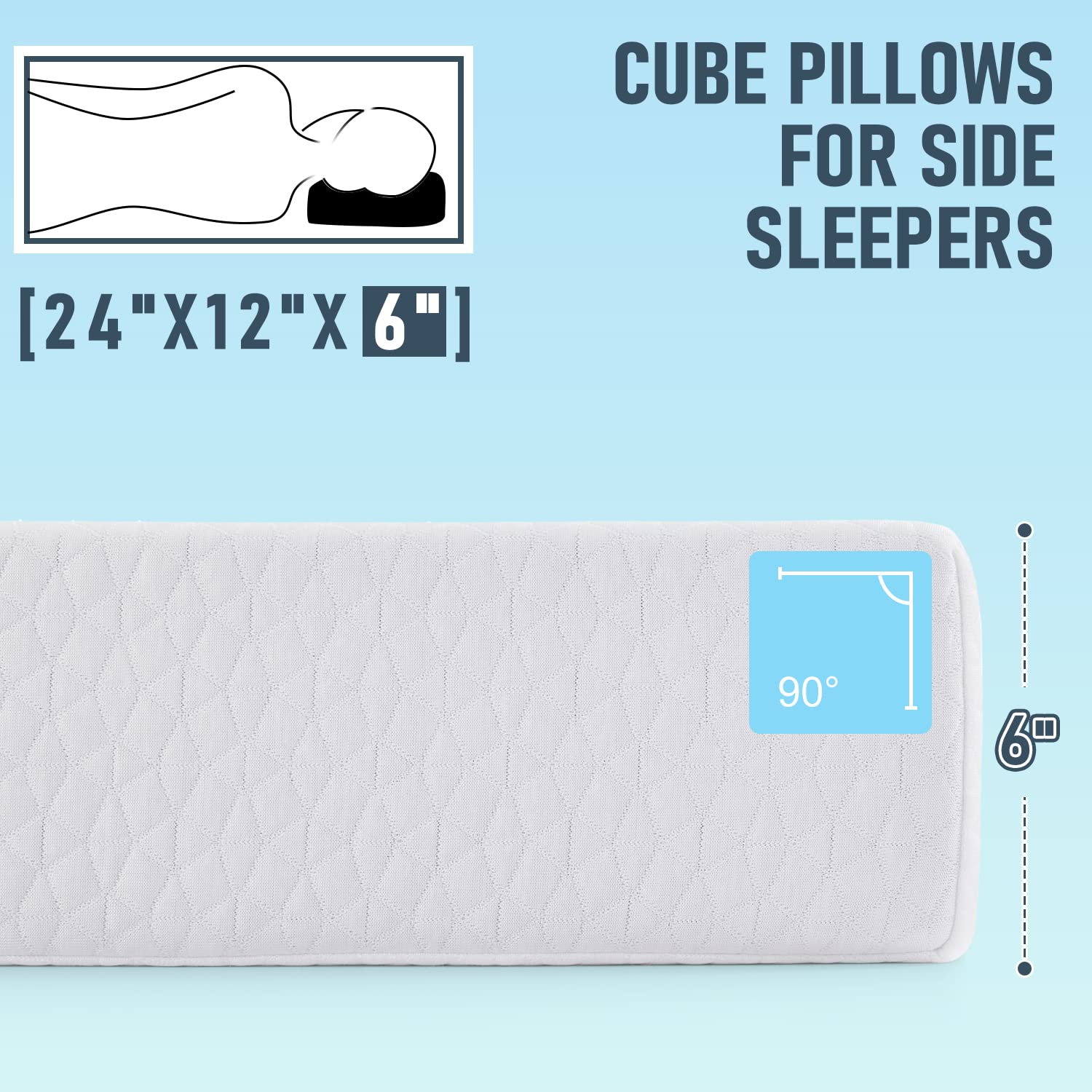 HARBOREST Cooling Cube Pillow - Side Sleeper Pillow for Neck and ...