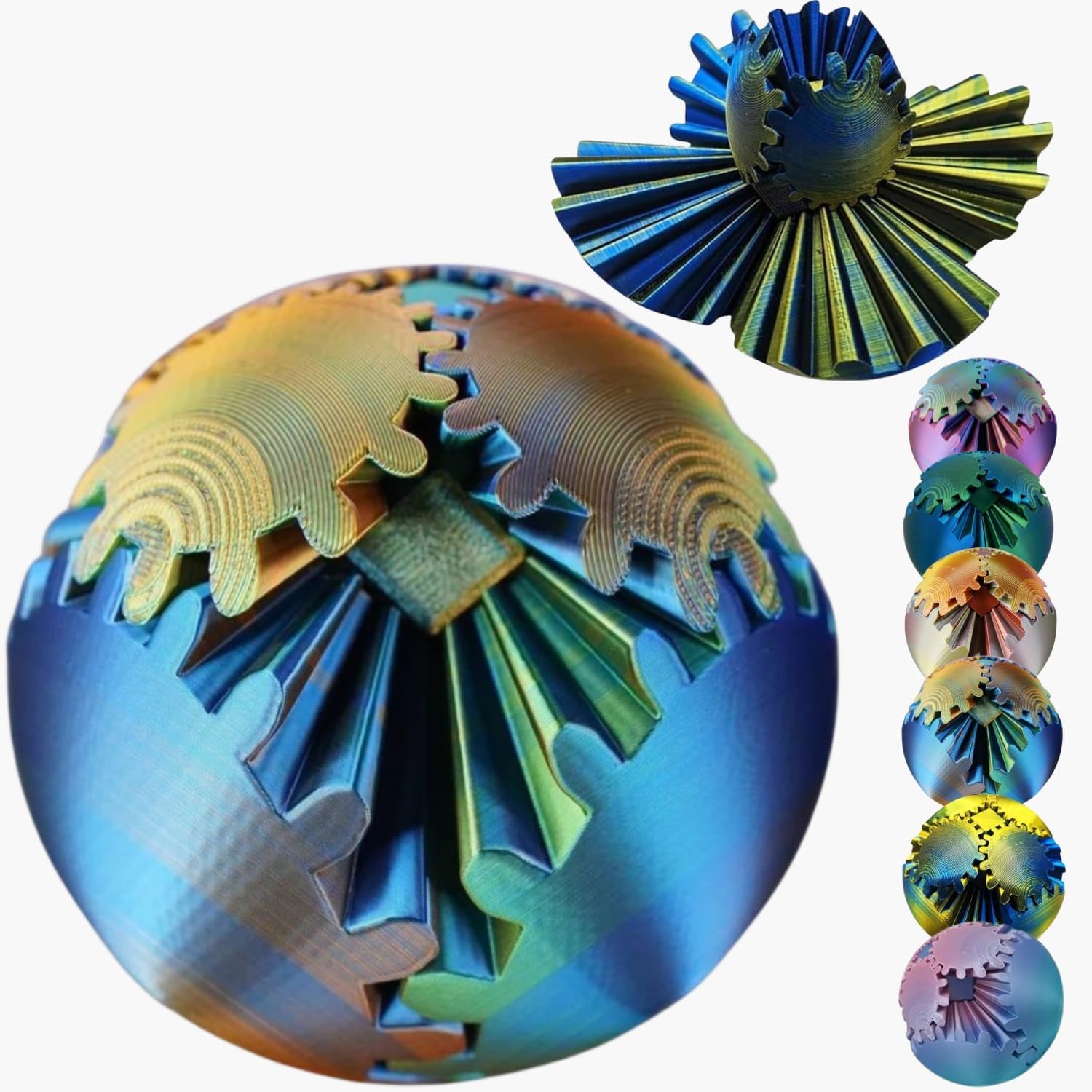 Amazon.com: Gear Ball, 4.2in 3D Printed Gear Ball Spin Ball Cube Fidget ...