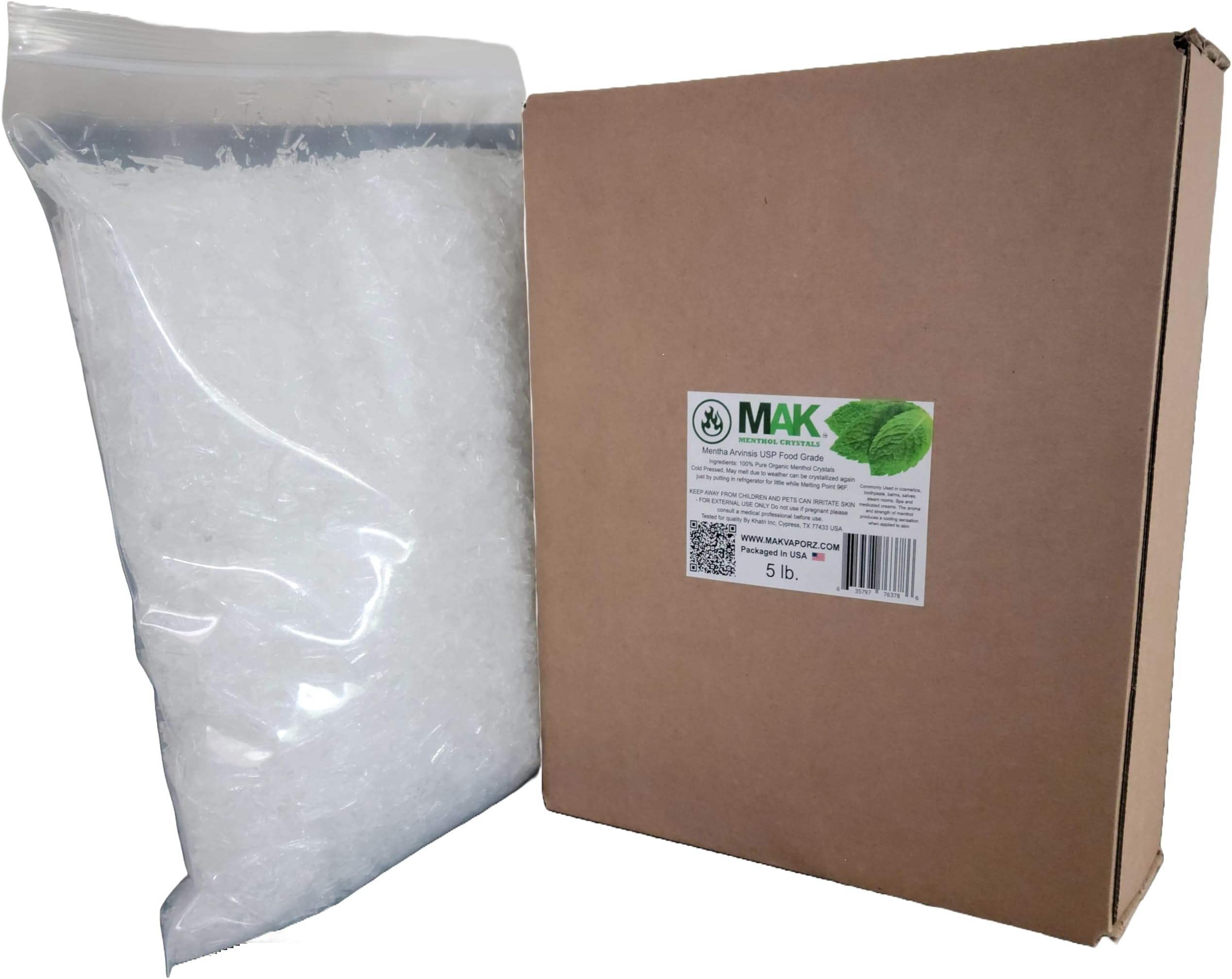 Amazon.com: Mak Menthol Crystals 5 LB - Pure Organic 100% Natural ...