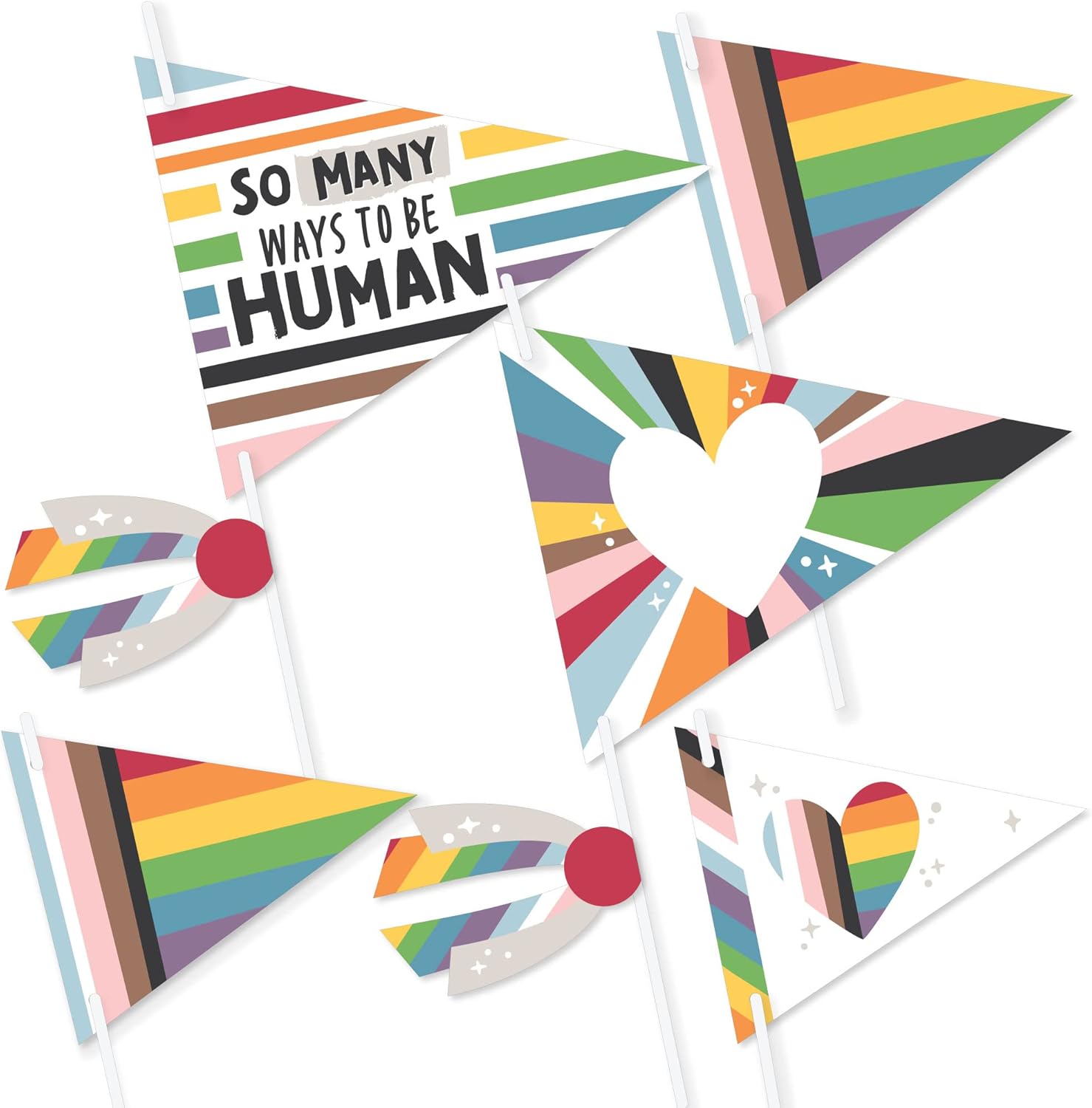 Amazon.com: Big Dot of Happiness So Many Ways to Be Human - Triangle ...