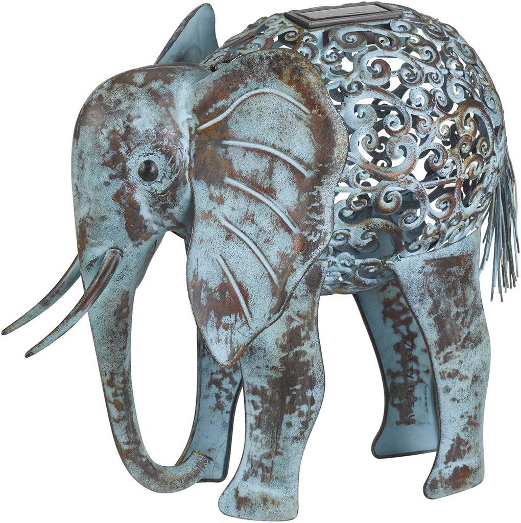 Smart Solar Ornamental Metal Elephant Solar Light : Amazon.co.uk: Lighting