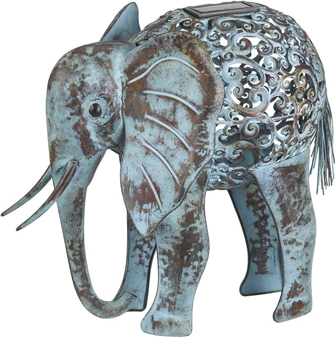 Smart Solar Ornamental Metal Elephant Solar Light : Amazon.co.uk: Lighting