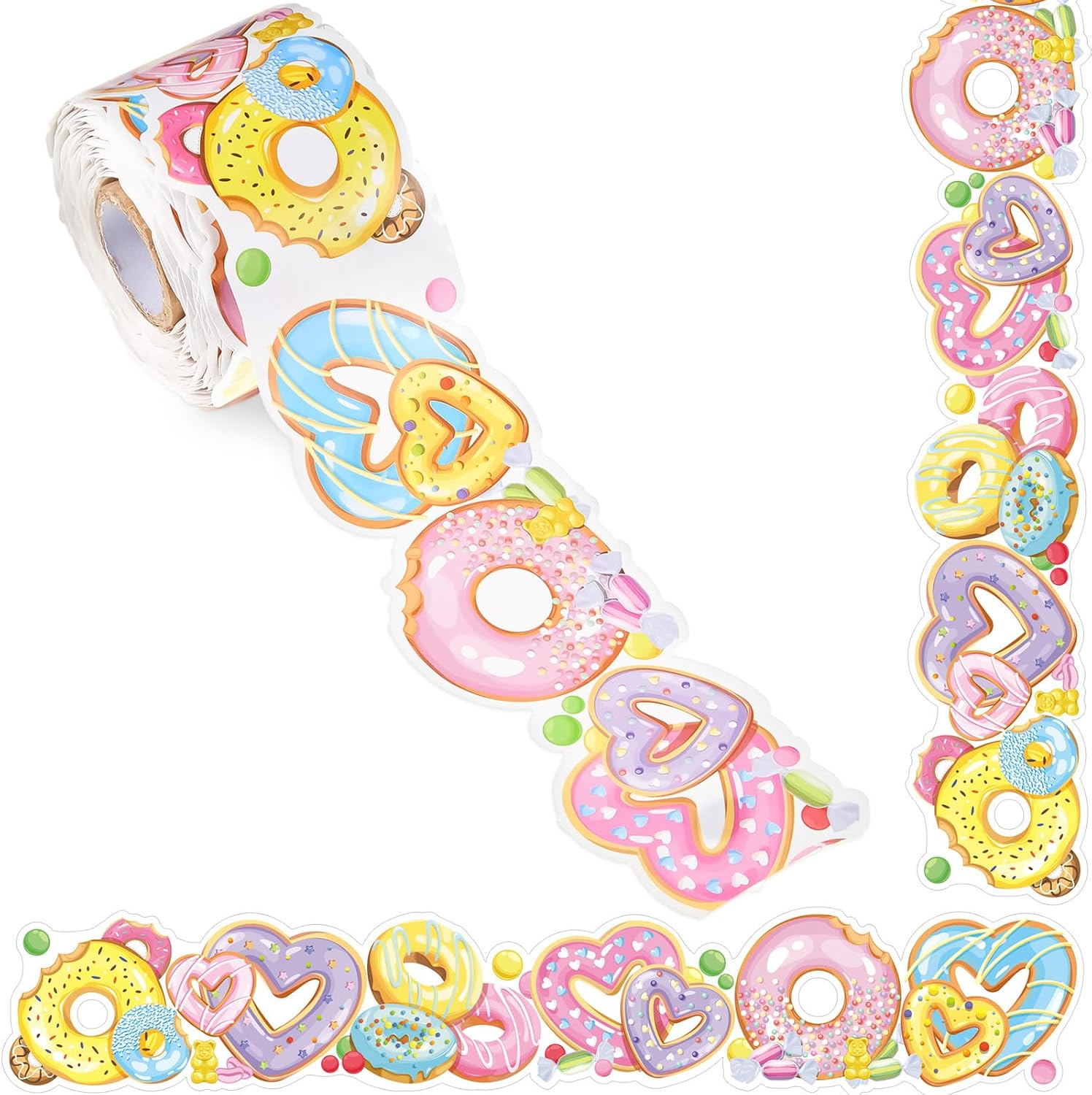 Amazon.com: Ireer 65.6 Feet Donut Bulletin Board Borders Rolls Donut ...