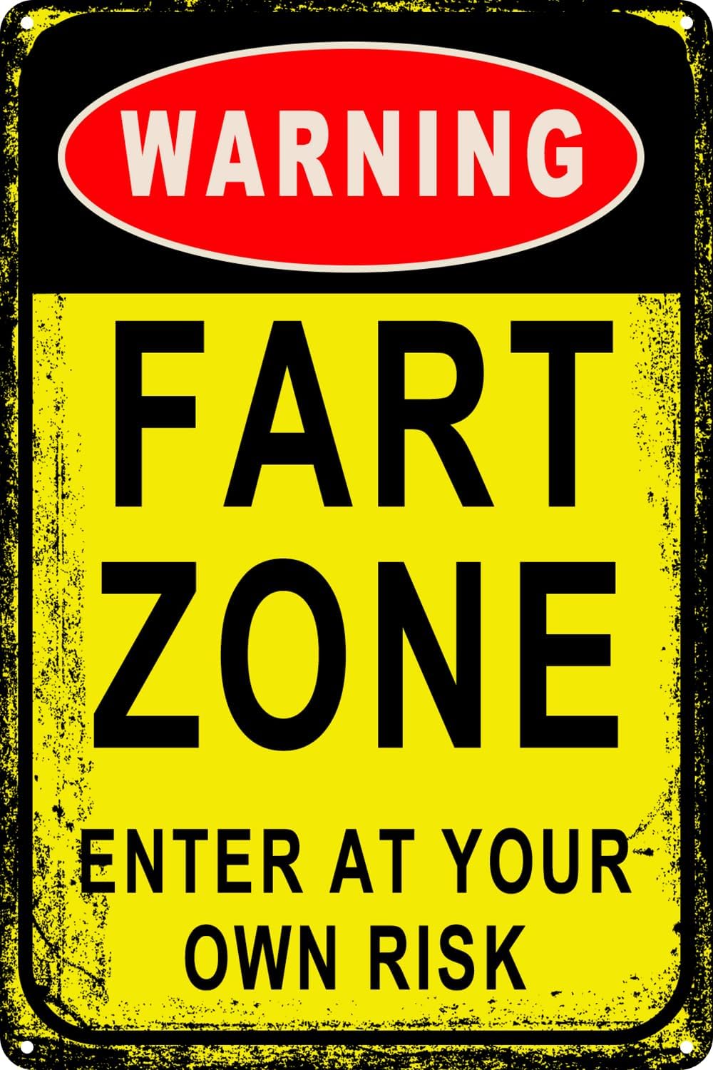 Amazon.com: Haustalk Fart Zone Warning Enter at your own Risk 8 x 12 in ...