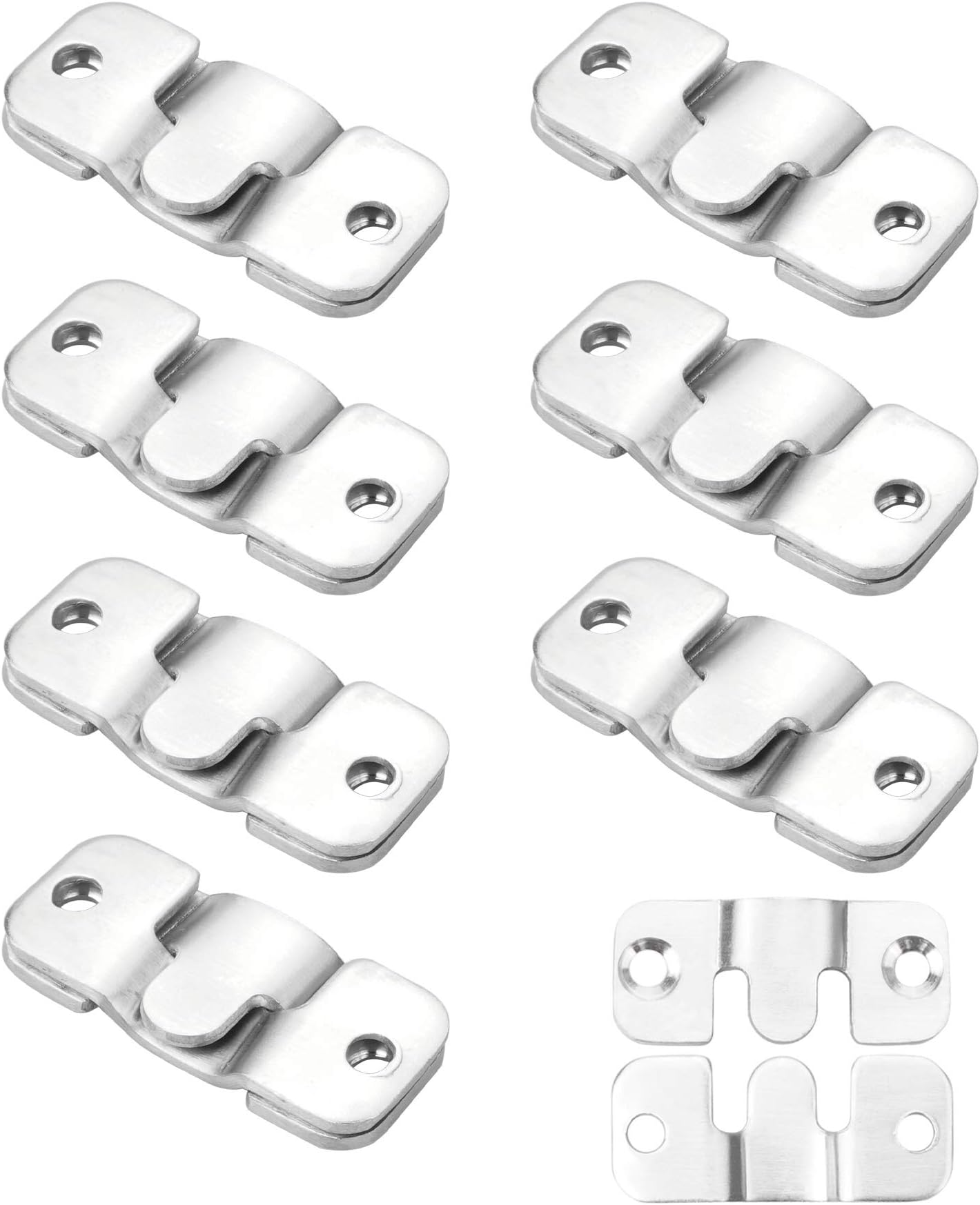QWORK® 10 Pairs Flush Mount Bracket - Stainless Steel - Interlocking ...